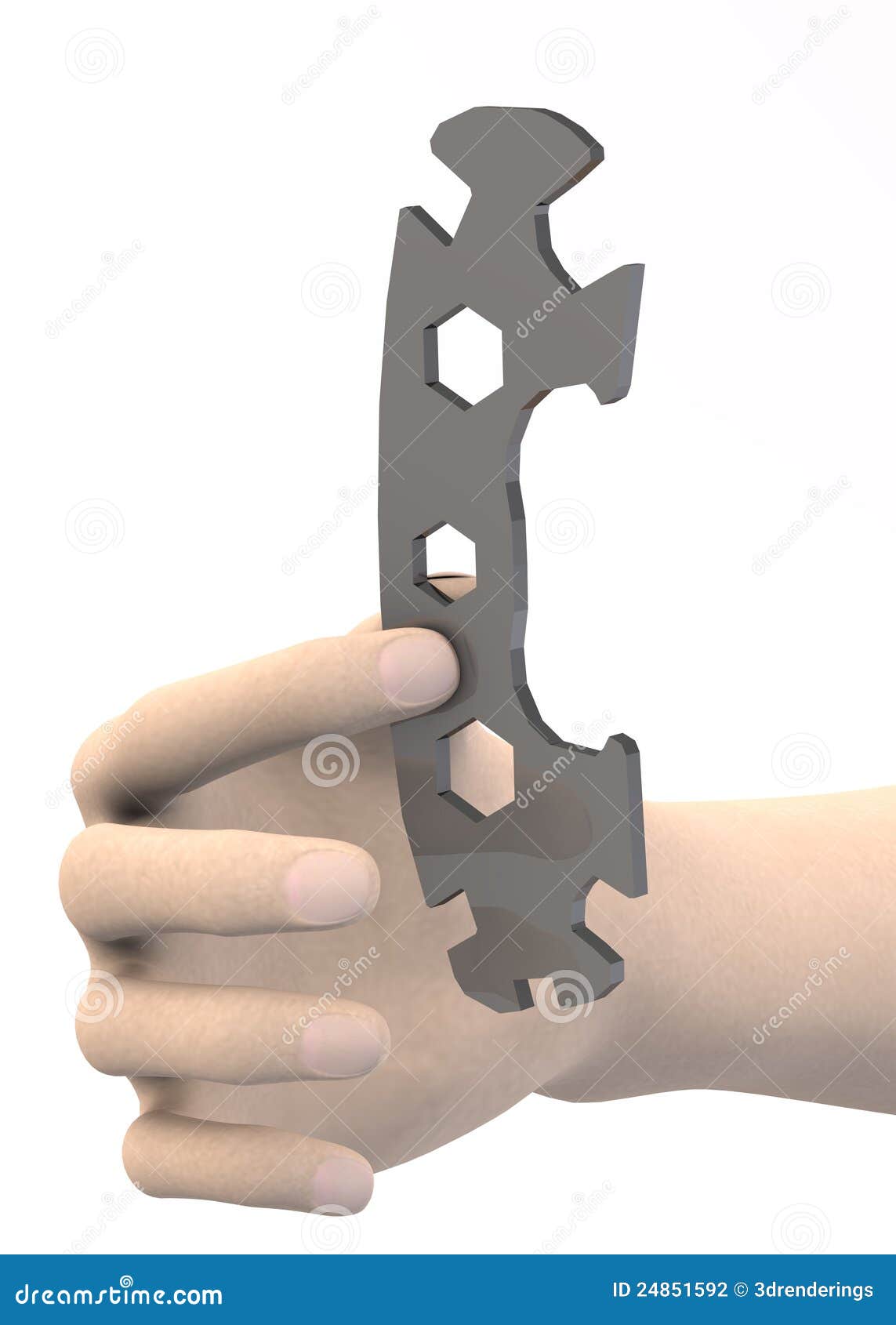 Hand with spanner stock illustration. Illustration of male - 24851592
