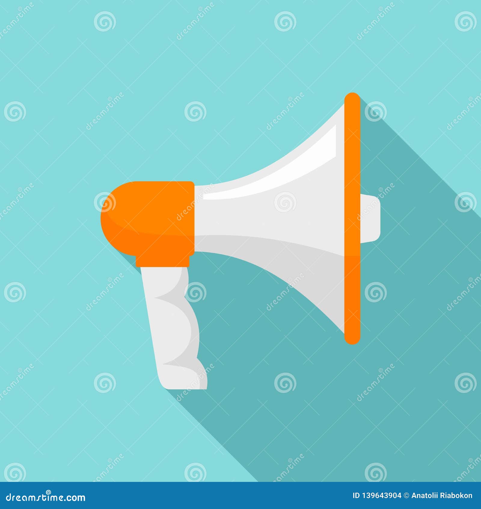 Hand Speaker Icon, Flat Style Stock Vector - Illustration of marketing ...