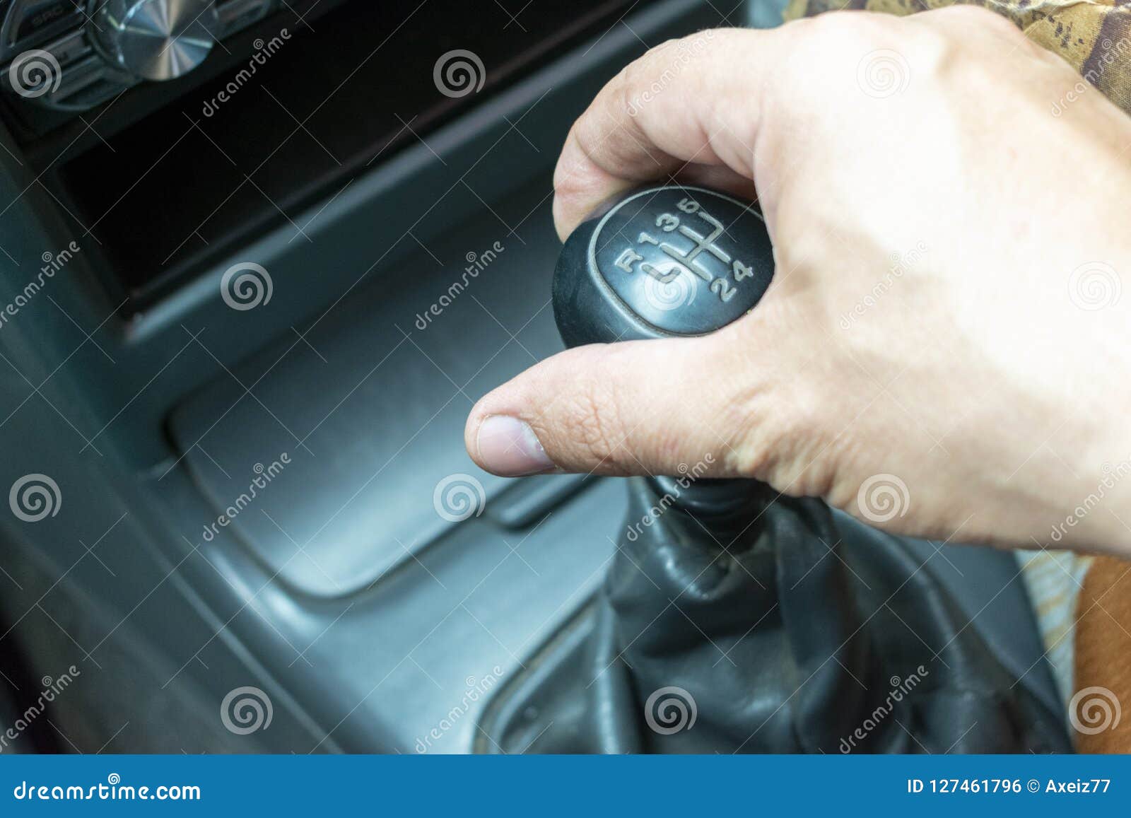 Hand-speed shift in auto, stock photo. Image of knob - 127461796