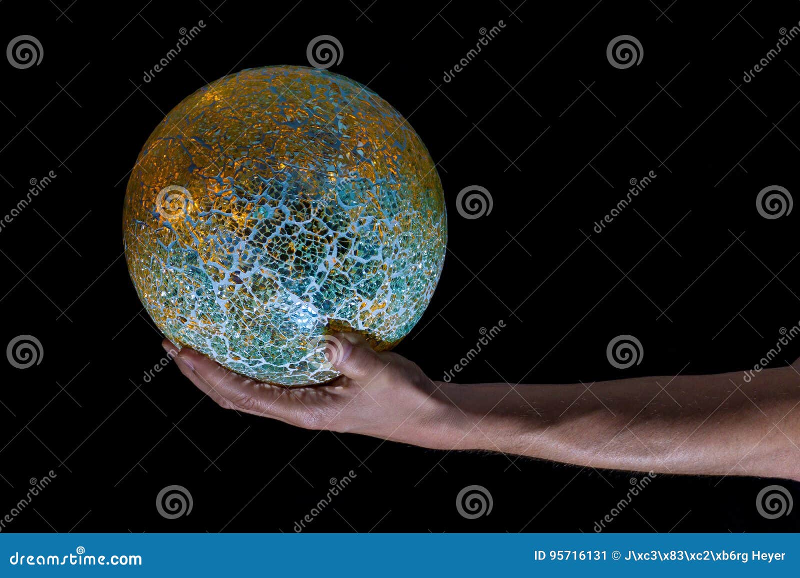 Hand with sphere stock image. Image of thumb, fingers - 95716131