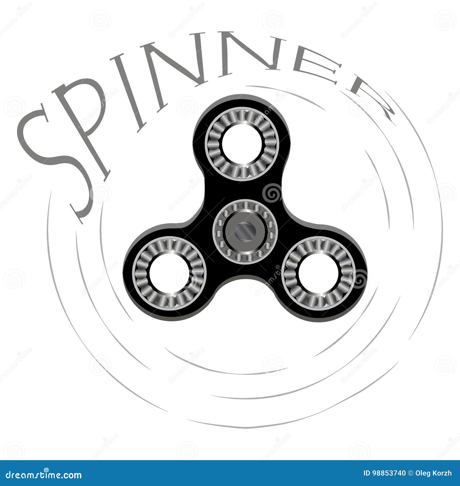 The hand spinner fidget. stock vector. Illustration of abstract - 98853740