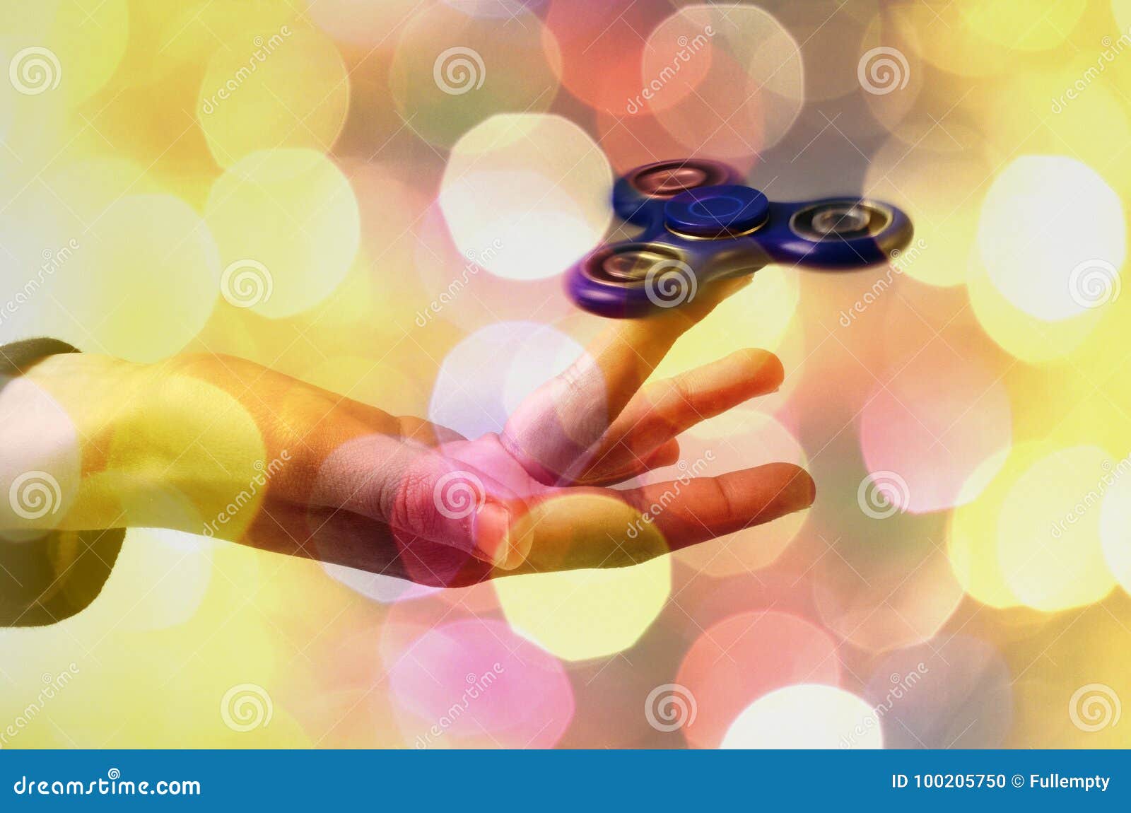 Hand Spinner, Fidgeting Hand Toy Stock Photo - Image of fidgeting ...
