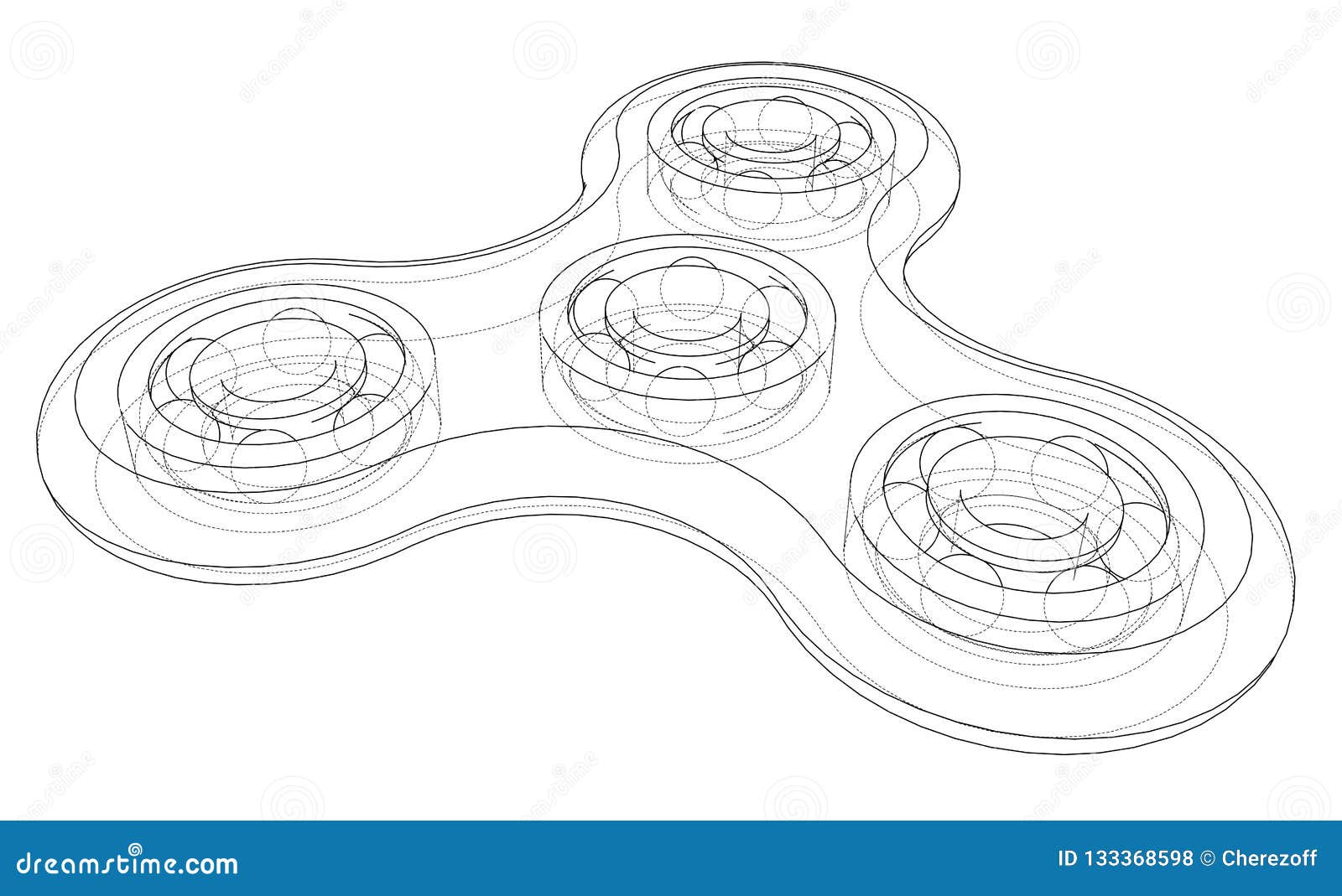 Hand spinner outline stock illustration. Illustration of hand - 133368598