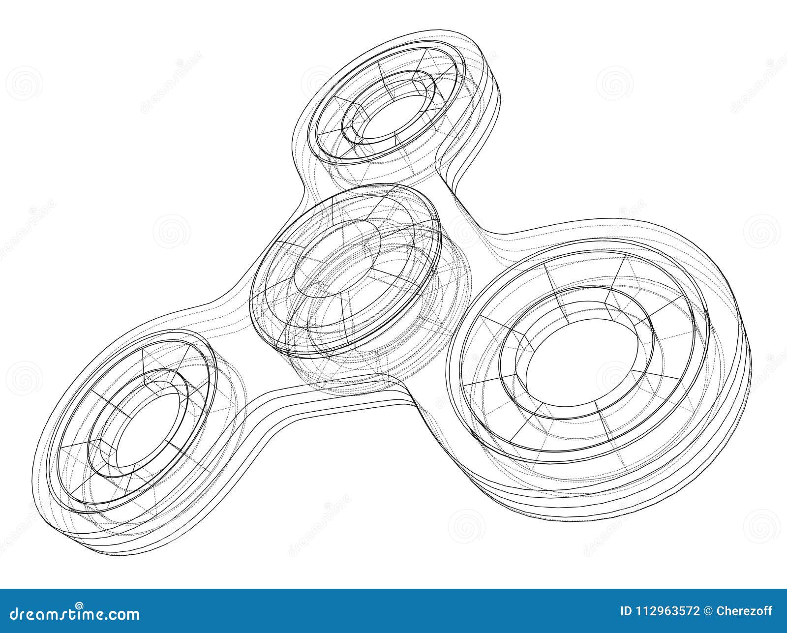 Hand Spinner Outline. Vector Stock Vector - Illustration of element ...
