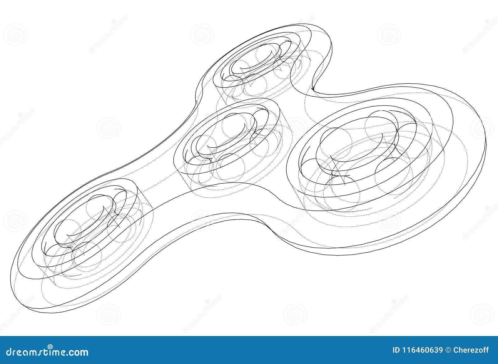 Hand Spinner Outline. Vector Stock Vector - Illustration of industry ...