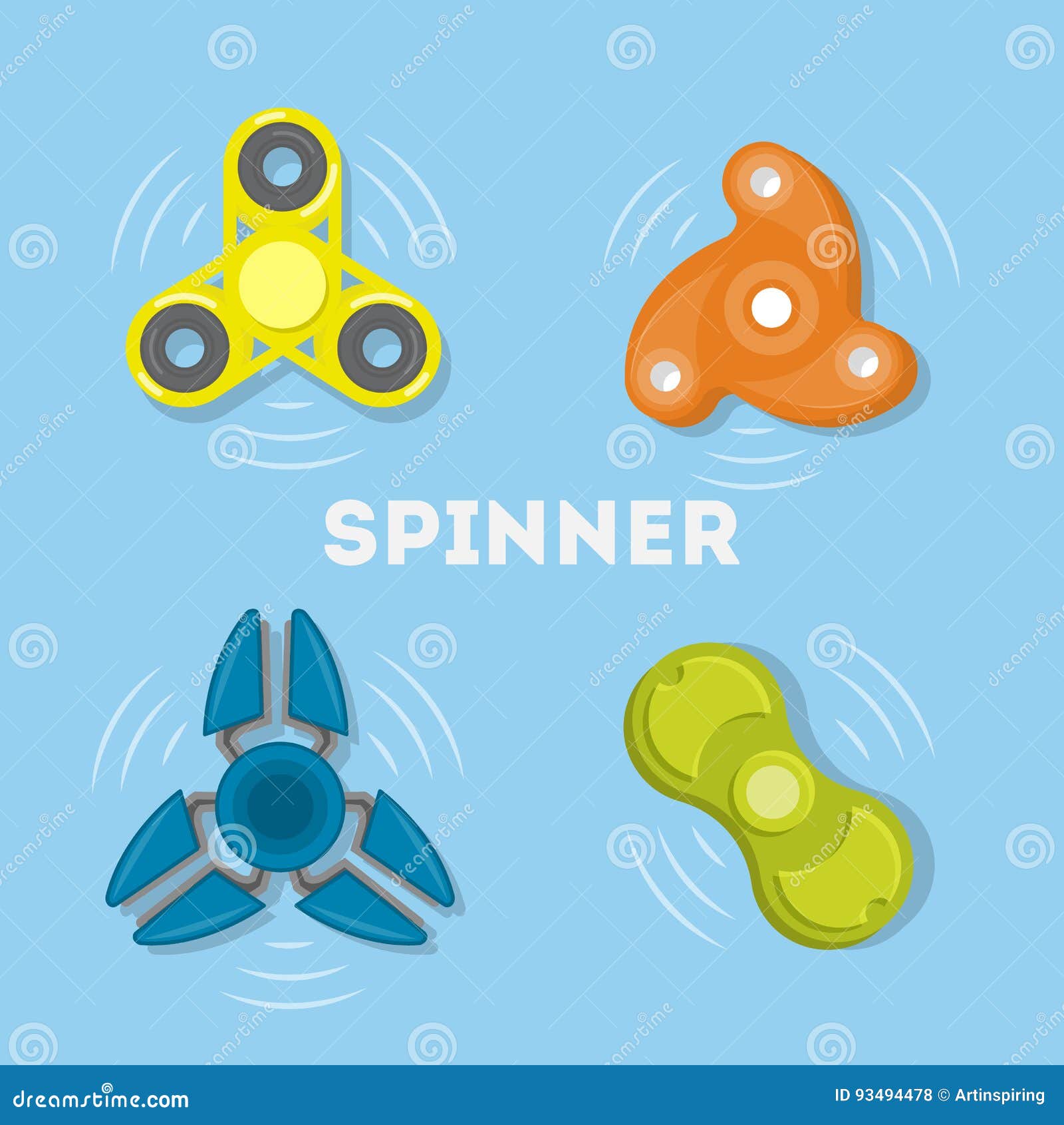 Hand Spinner Set. Vector Illustration | CartoonDealer.com #93494478