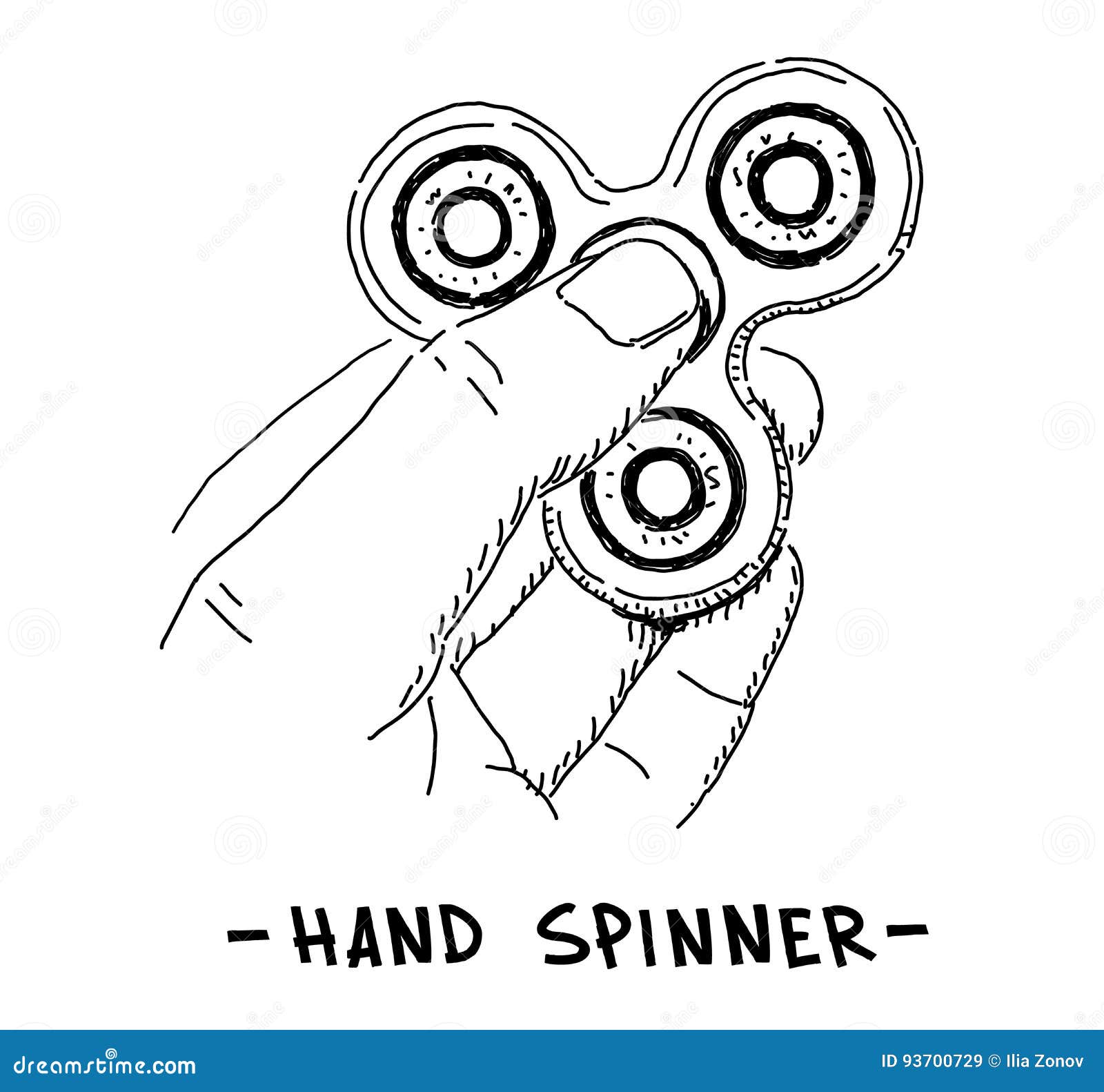 Hand Spinner Vector Drawing Stock Vector - Illustration of gears ...