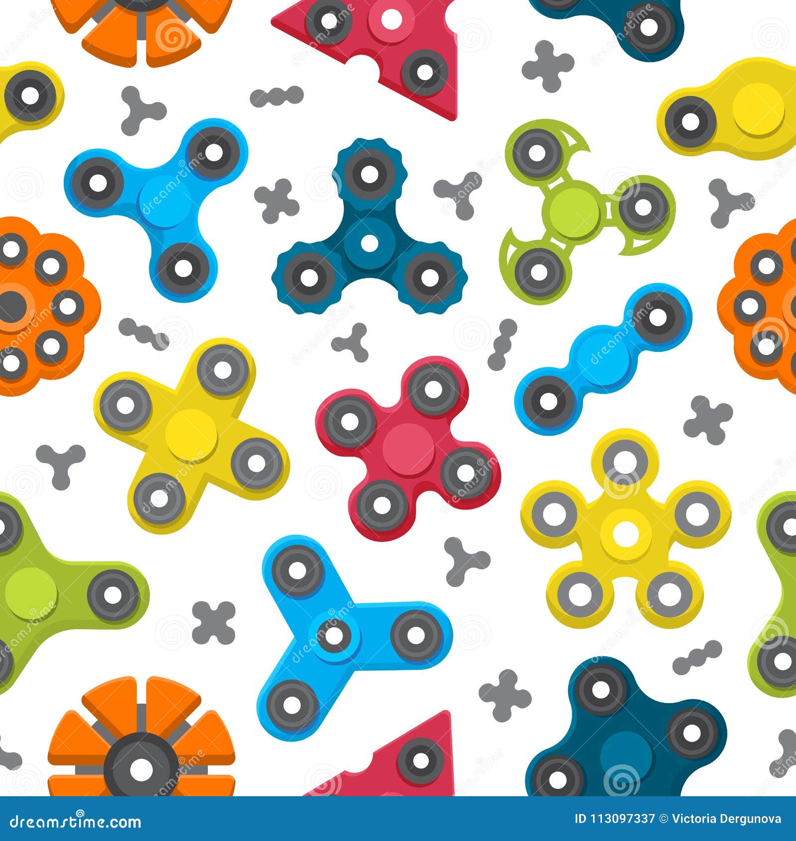 Different Colored Spinners Pattern Stock Vector - Illustration of ball ...