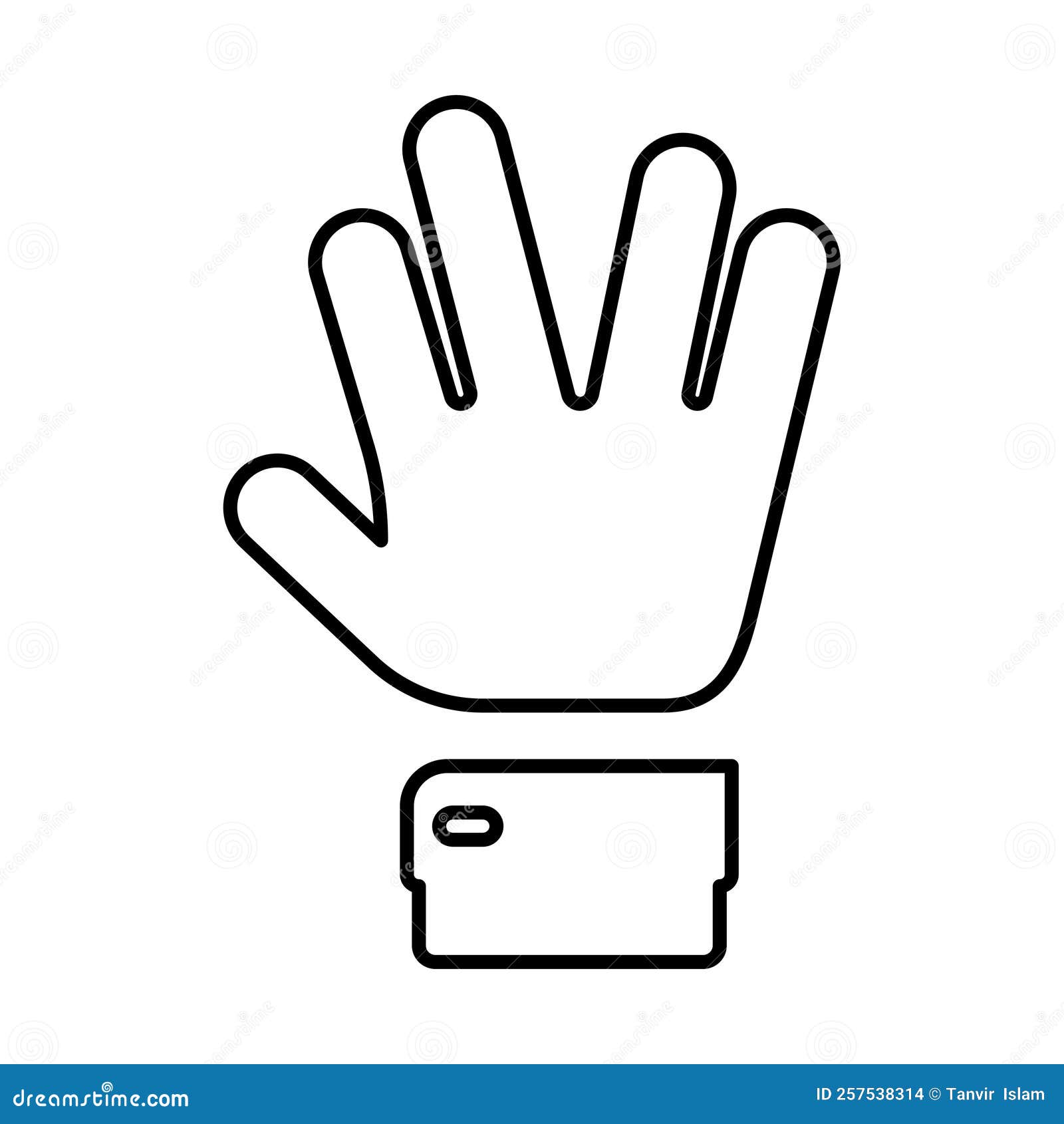 Hand spock Icon stock vector. Illustration of sign, icon - 257538314