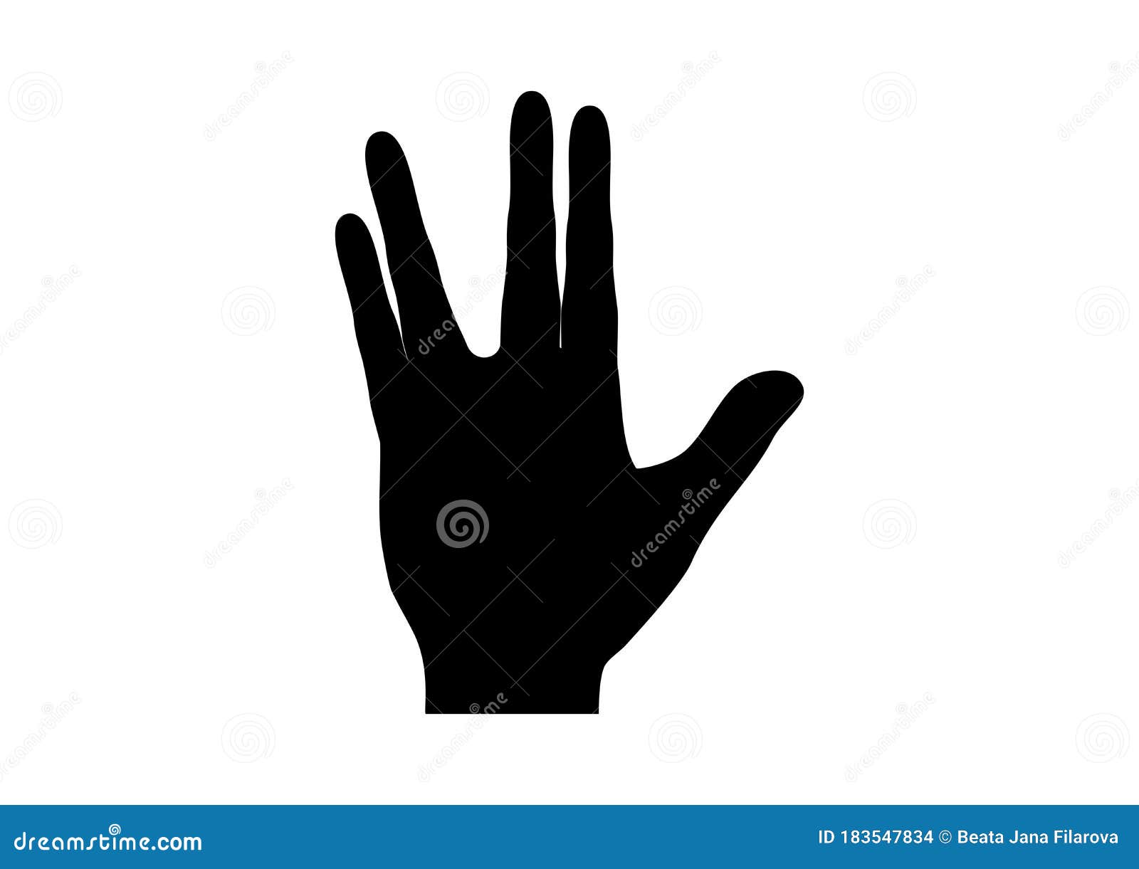 Spock Hand Icon Black Silhouette Vector | CartoonDealer.com #183547834
