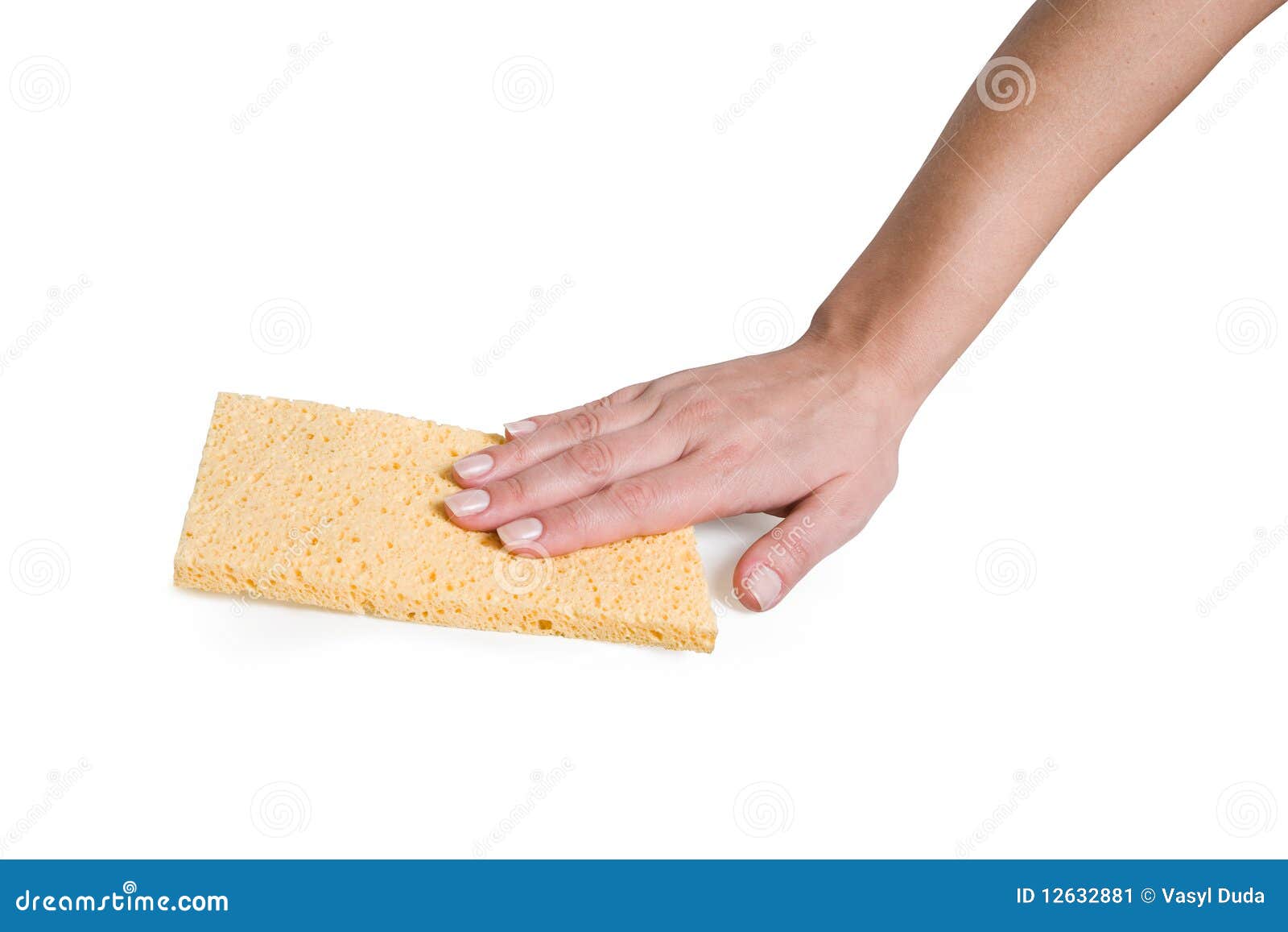Hand and sponge rag stock image. Image of green, duty - 12632881