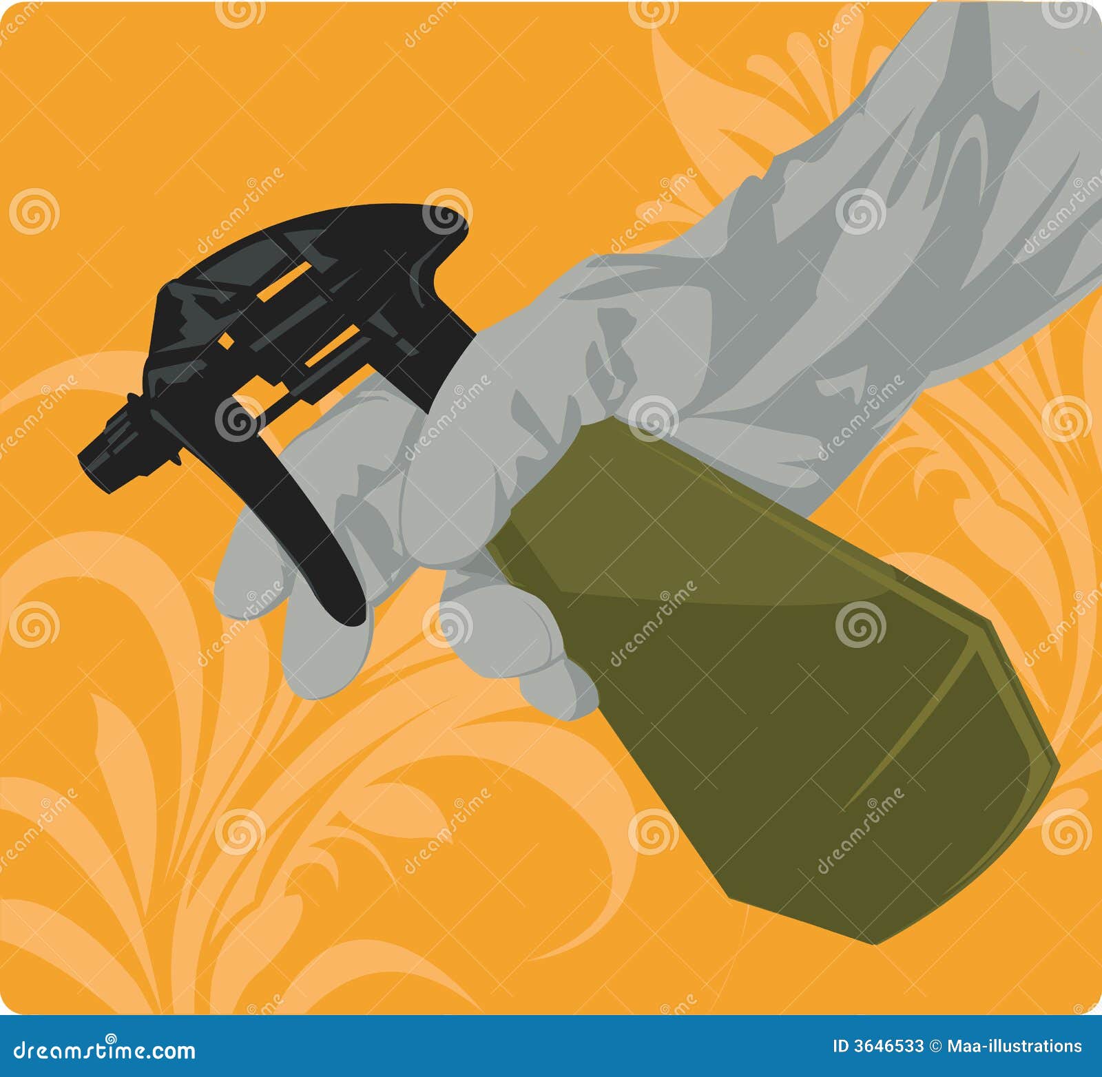 Hand spray stock vector. Illustration of insecticide, ecology - 3646533