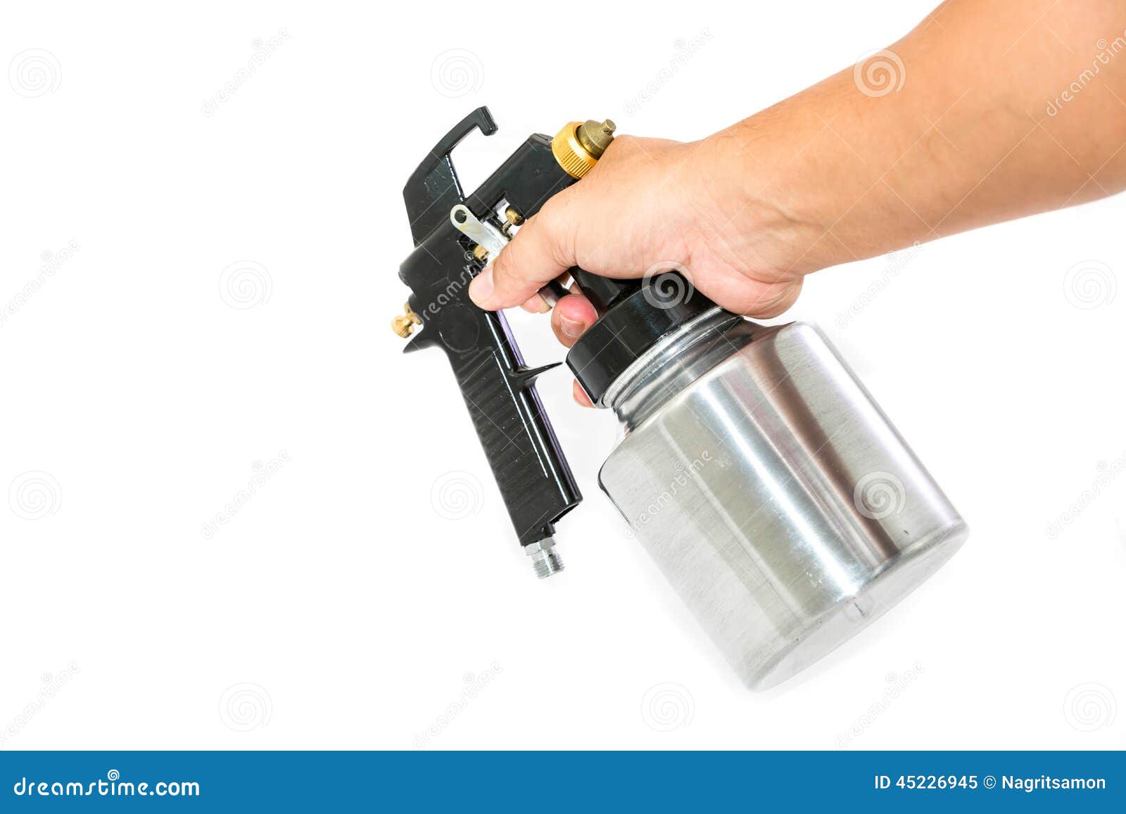 Hand and spray gun stock image. Image of metal, gloss - 45226945