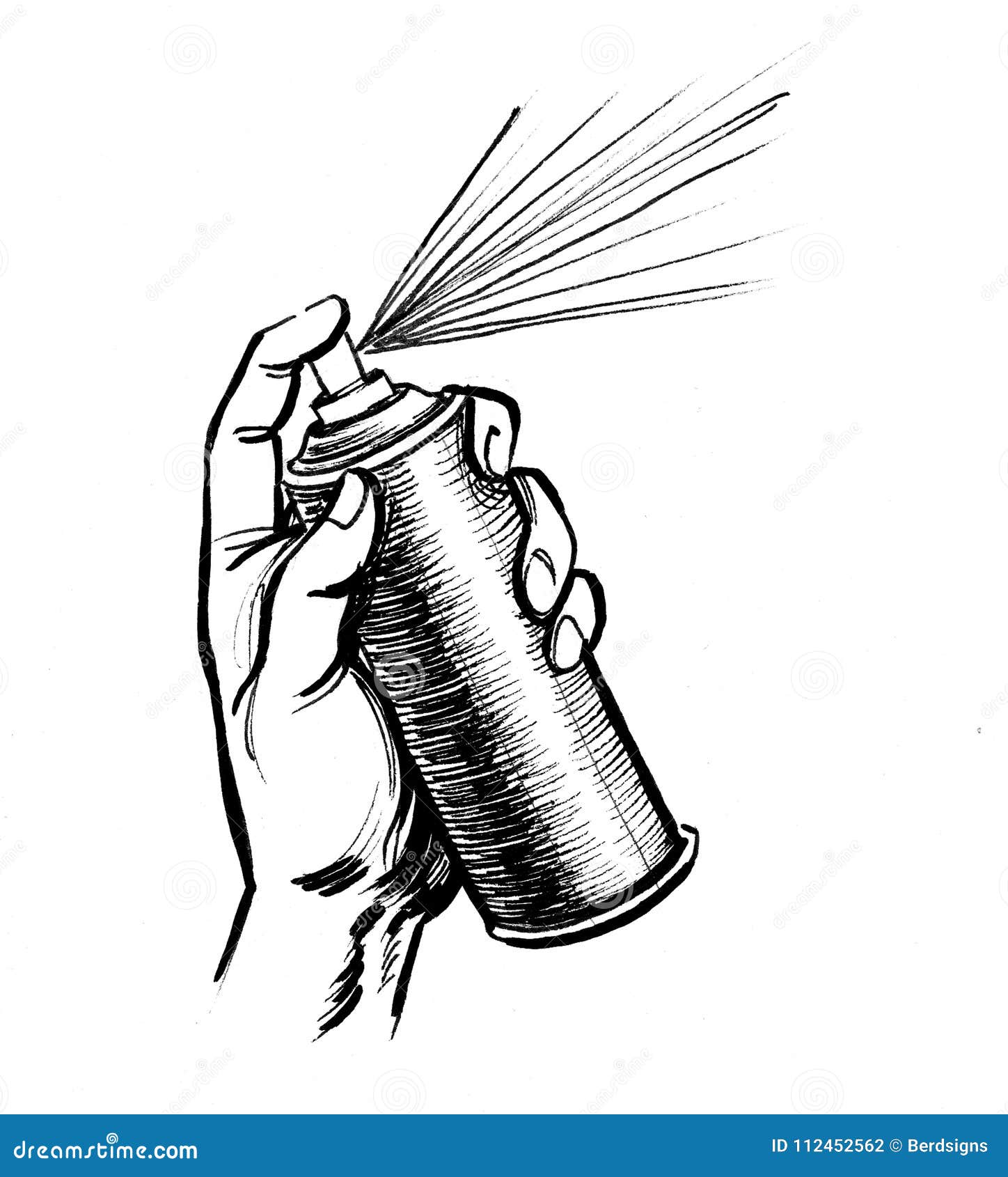 Hand with a spray stock illustration. Illustration of spray - 112452562