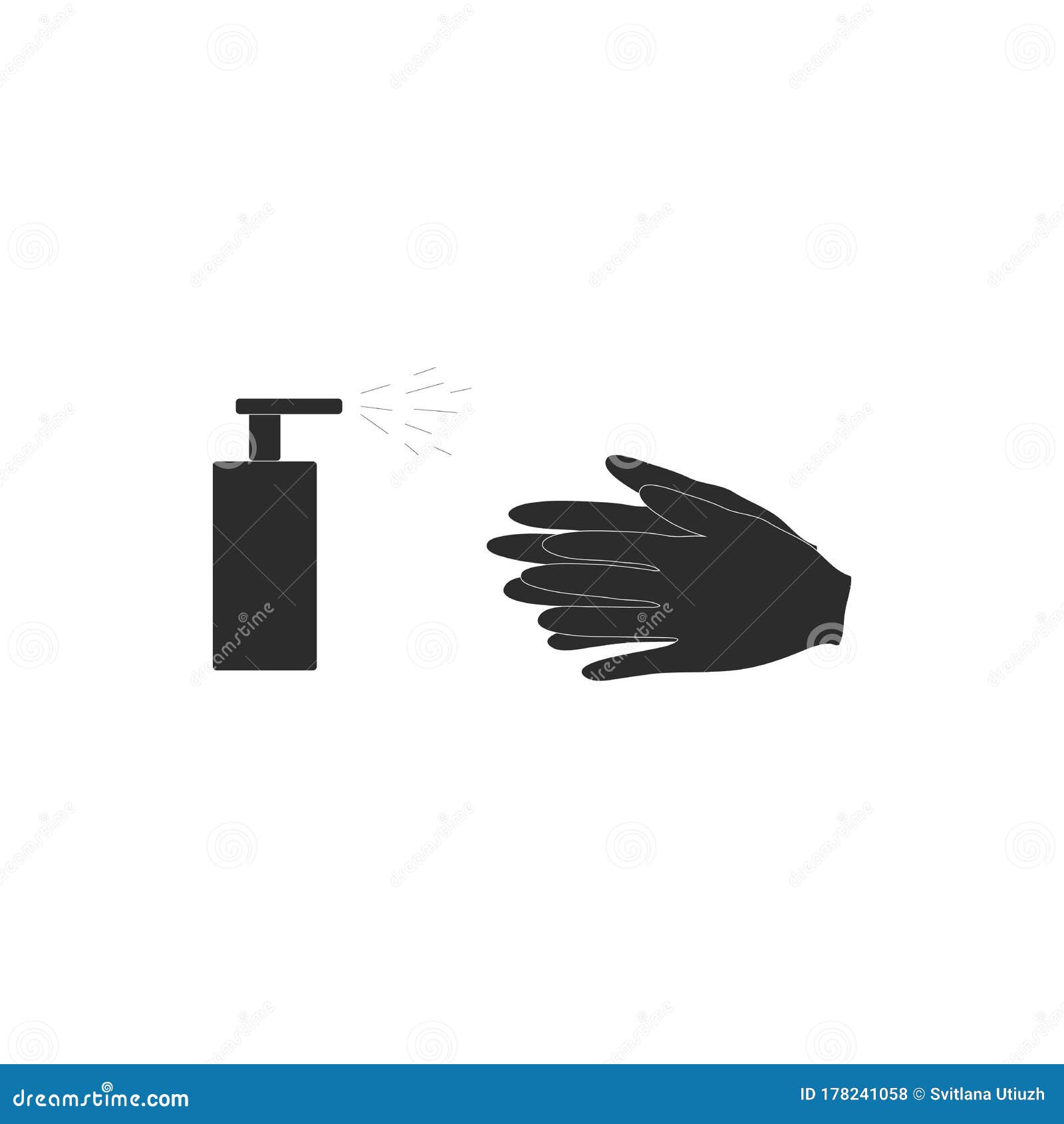Hand Spray Sanitizer Icon Vector Illustration Isolated on White ...