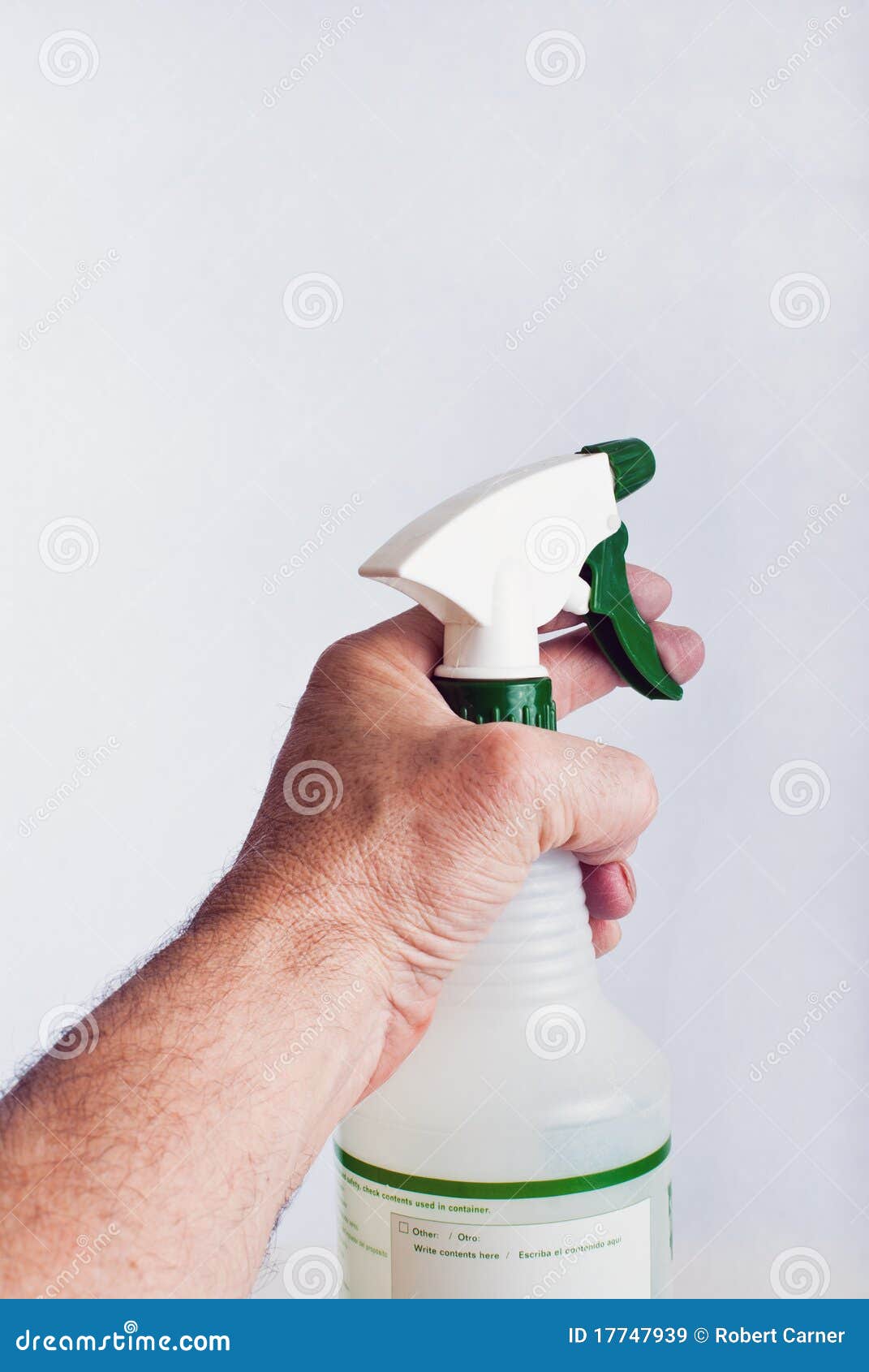 Hand Spraying from a Bottle Stock Image - Image of sanitary, chores ...