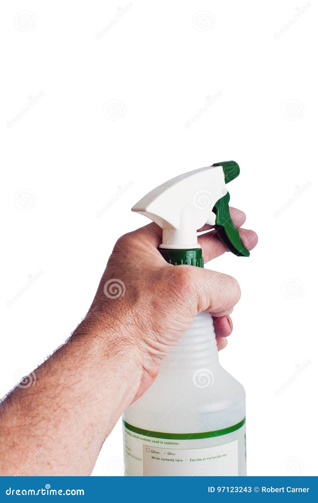 Hand Spraying from a Bottle Stock Image - Image of housework, sanitary ...