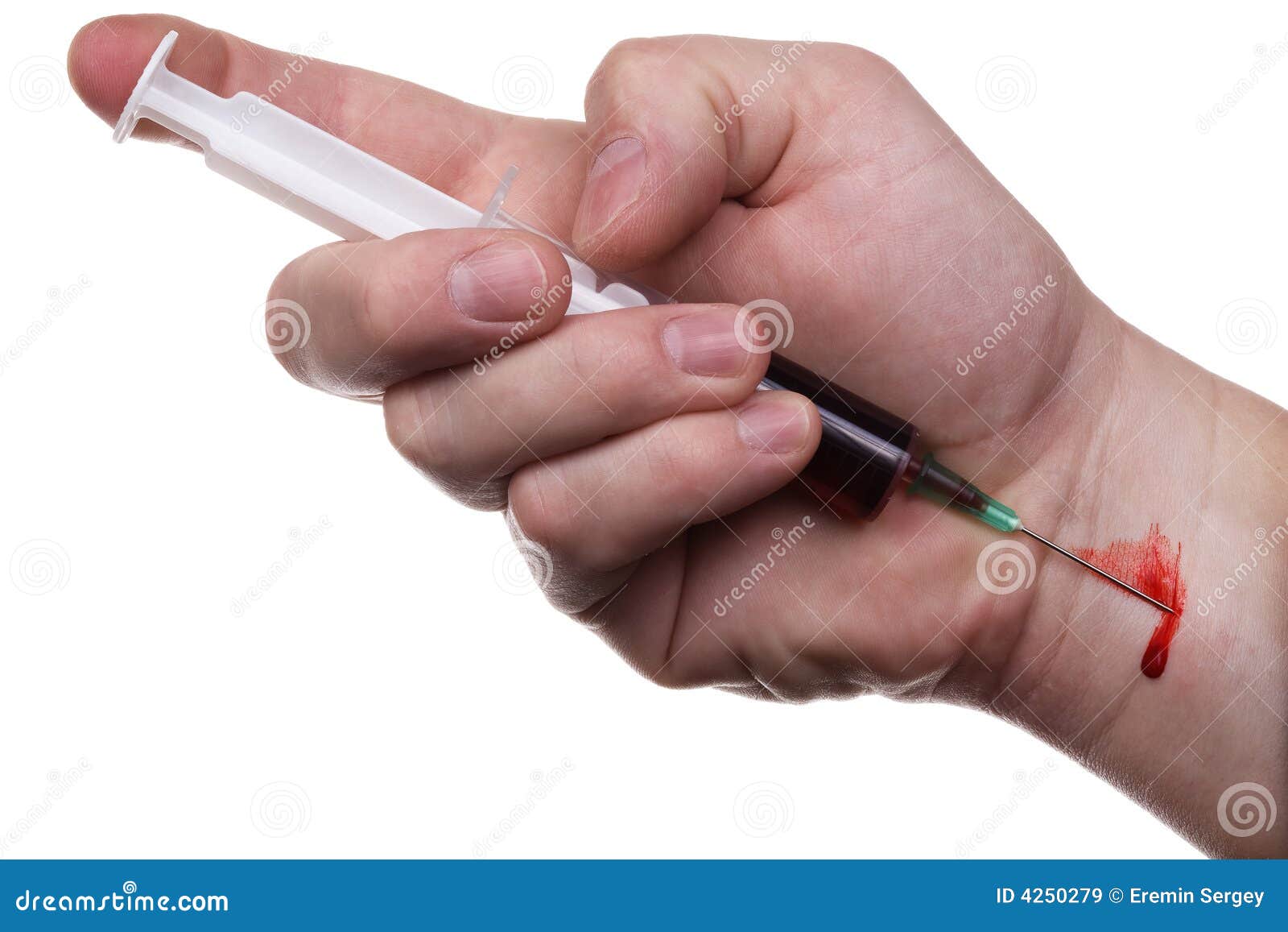 Hand, spuit, bloed stock afbeelding. Image of nashville - 4250279