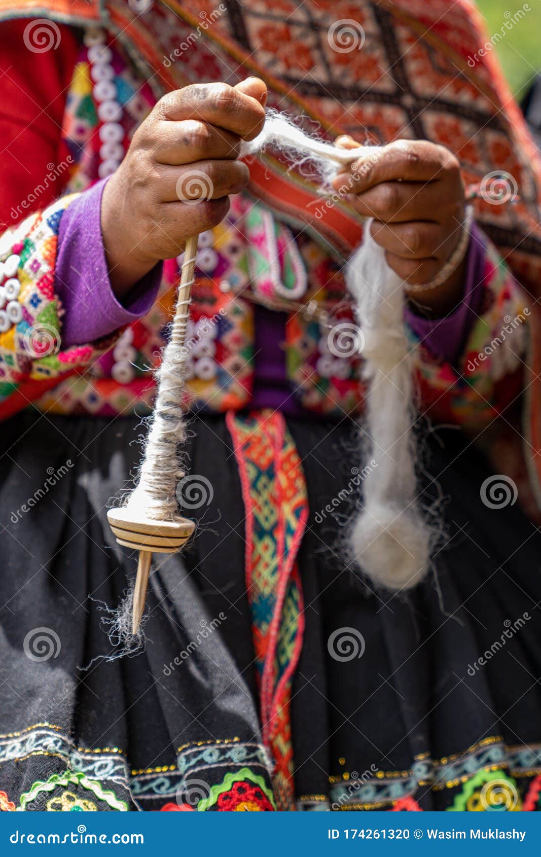 Hand Spun Yarn in Sacred Valley of Peru Stock Photo - Image of nazareth ...