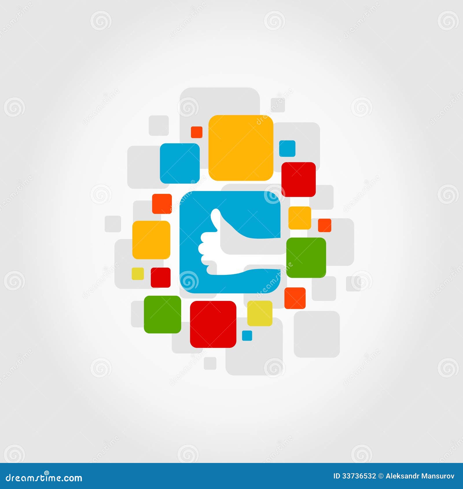 Hand a square stock vector. Illustration of social, icon - 33736532