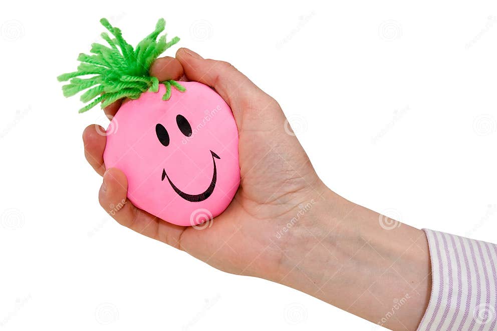 Hand Squeezing Funny Stress Ball Stock Photo - Image of stressed ...
