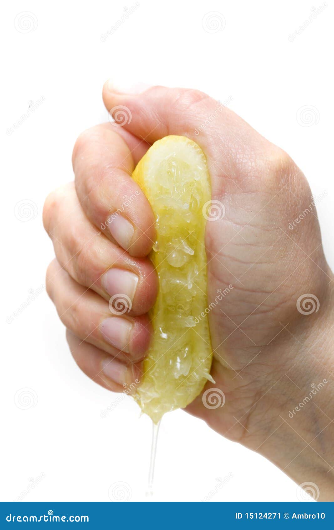 Hand squeezing half lemon stock image. Image of caucasian - 15124271