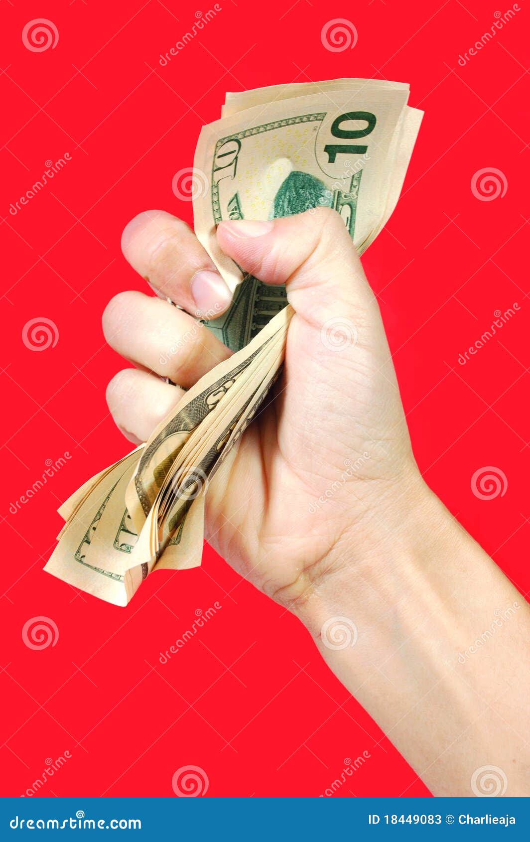 Hand squeezing money stock image. Image of note, american - 18449083