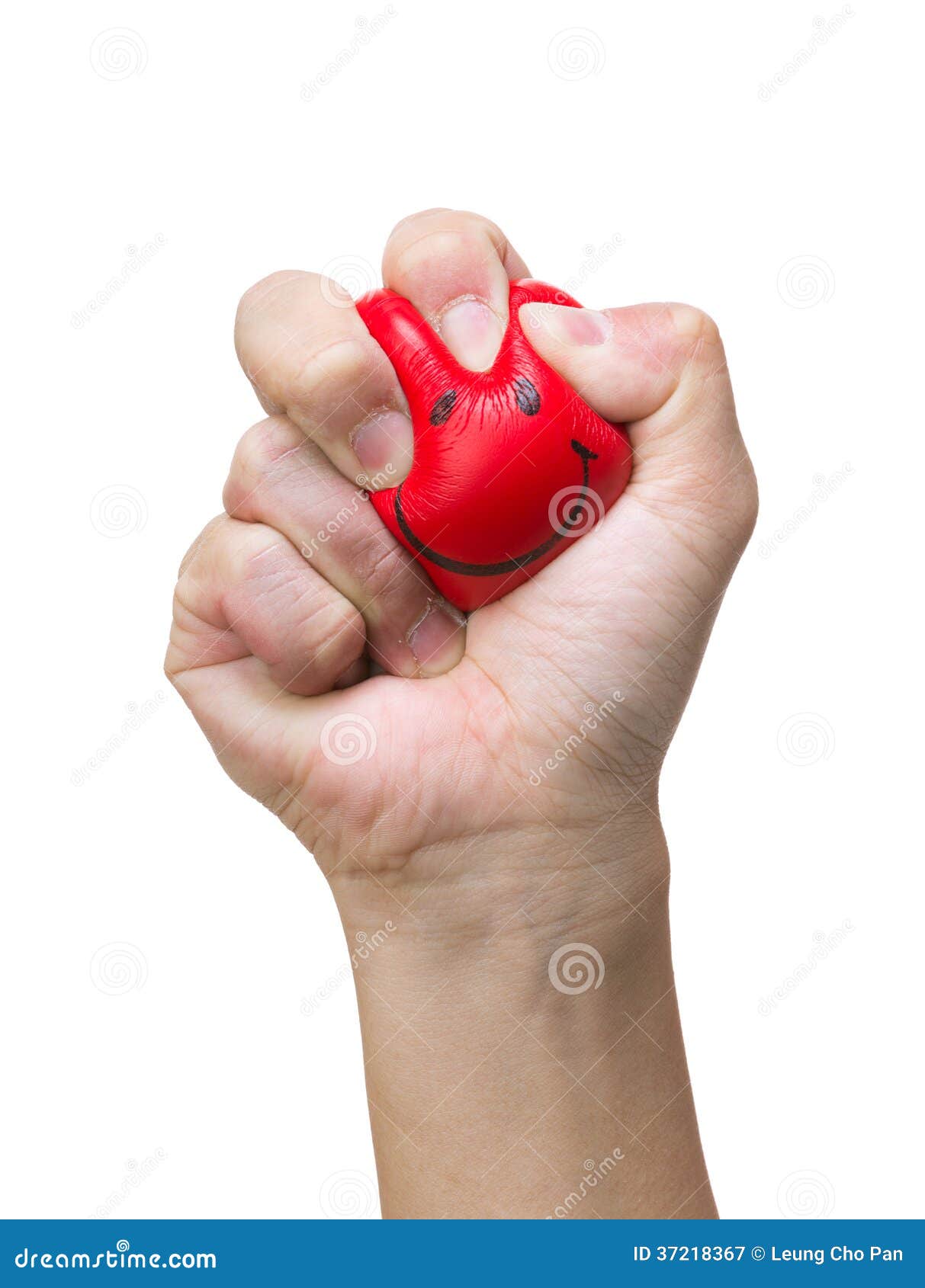 Hand Squeezing Smile Face Stress Ball Stock Image - Image of anger ...