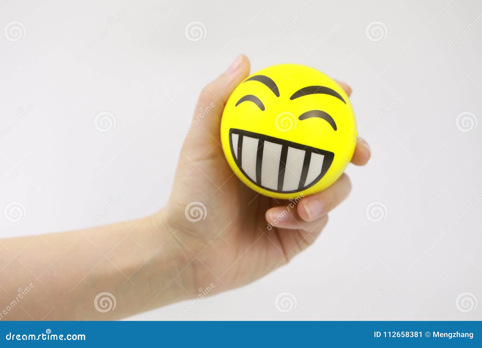 Hand Squeezing the Stress Ball Stock Image - Image of mental, angry ...