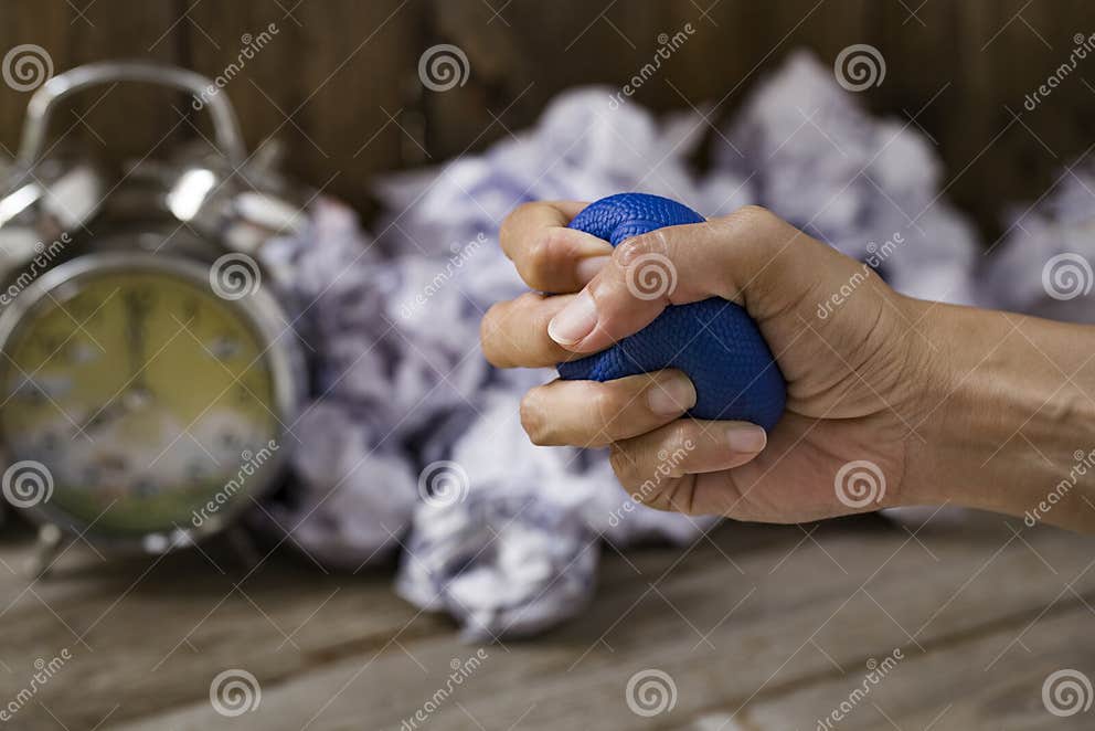 Hand Squeezing a Stress Ball Stock Photo - Image of exercise ...