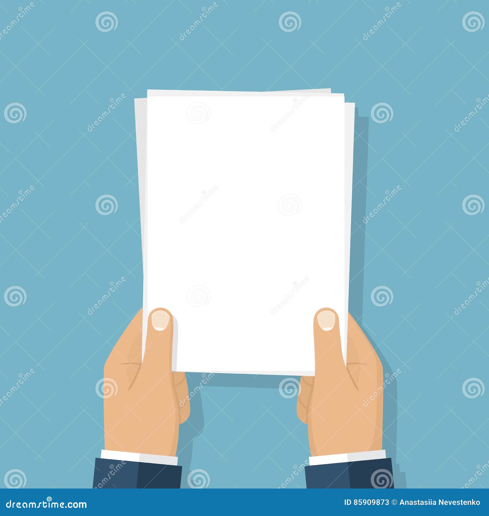 Hand stack of clean sheets stock vector. Illustration of business ...