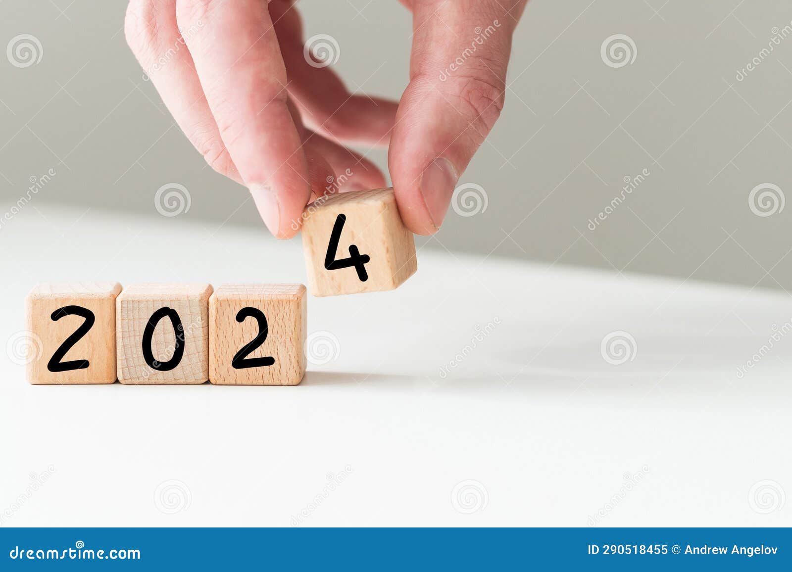 Hand Stack Wood Cube Block, 2024 Year Numbers Calendar Stacked with ...