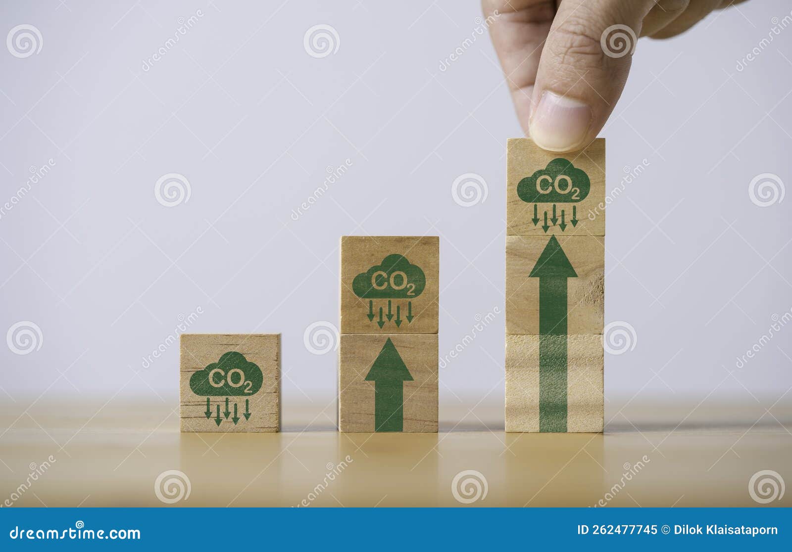 Hand Stacking CO2 Reducing Icon with Up Arrow for Decrease CO2 , Carbon Footprint and Carbon ...