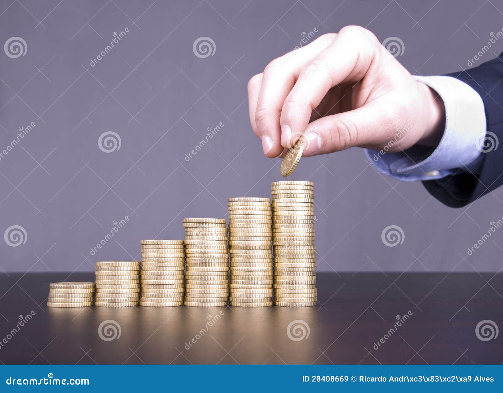 Hand stacking coins stock image. Image of male, caucasian - 28408669