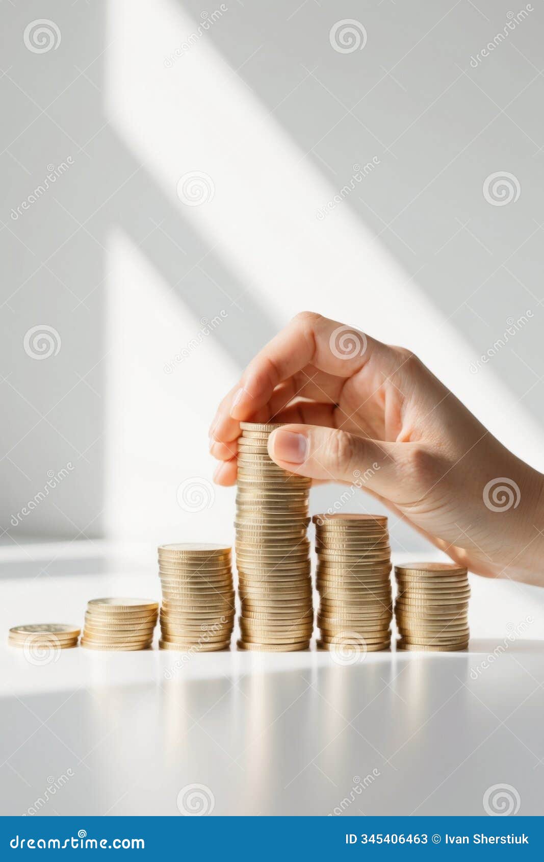 Hand Stacking Coins for Financial Growth Concept. Stock Image - Image ...