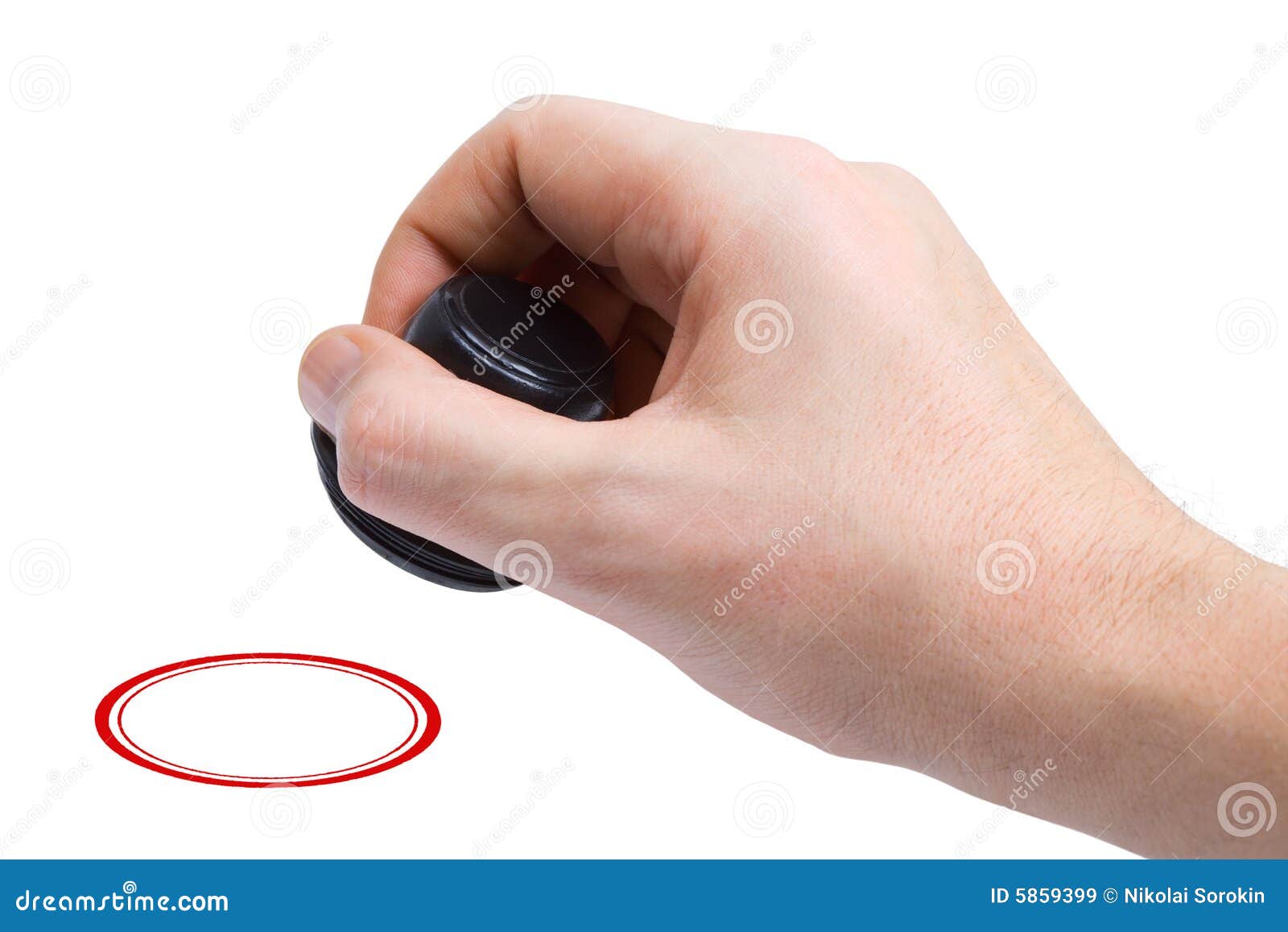 Hand with Stamp - Copy-space in Printout Stock Image - Image of hand ...