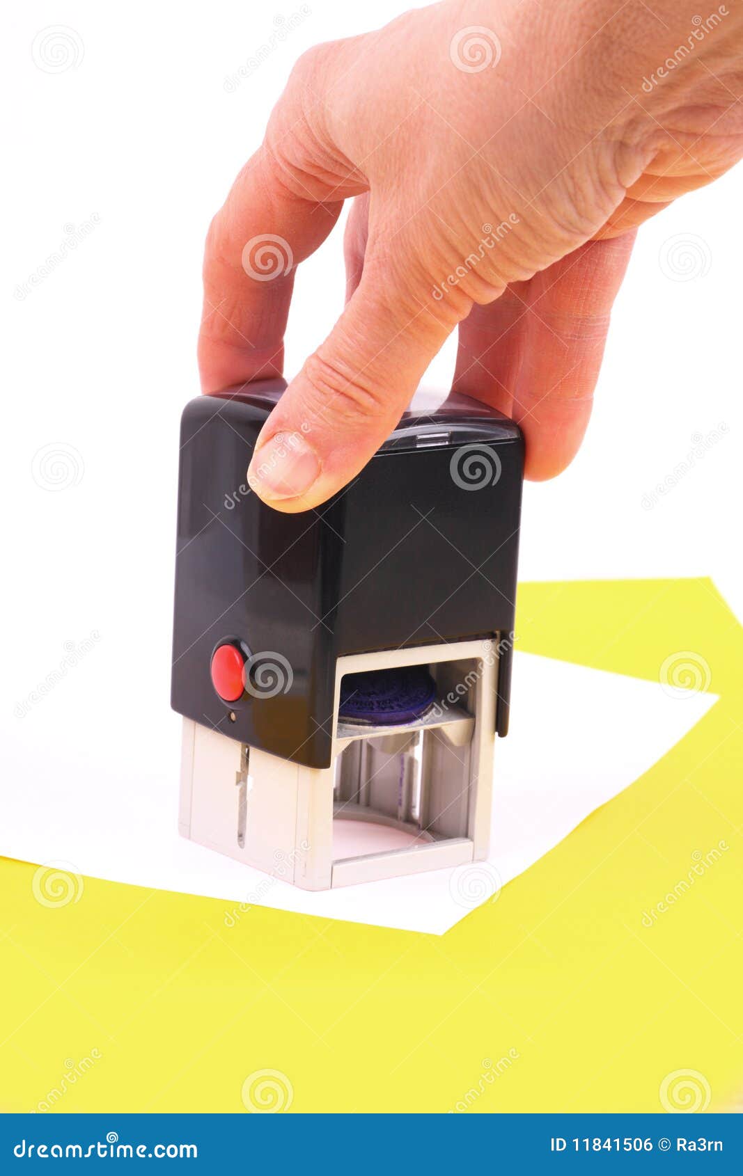 Hand with Stamp for Documents Stock Photo - Image of rubber, office ...