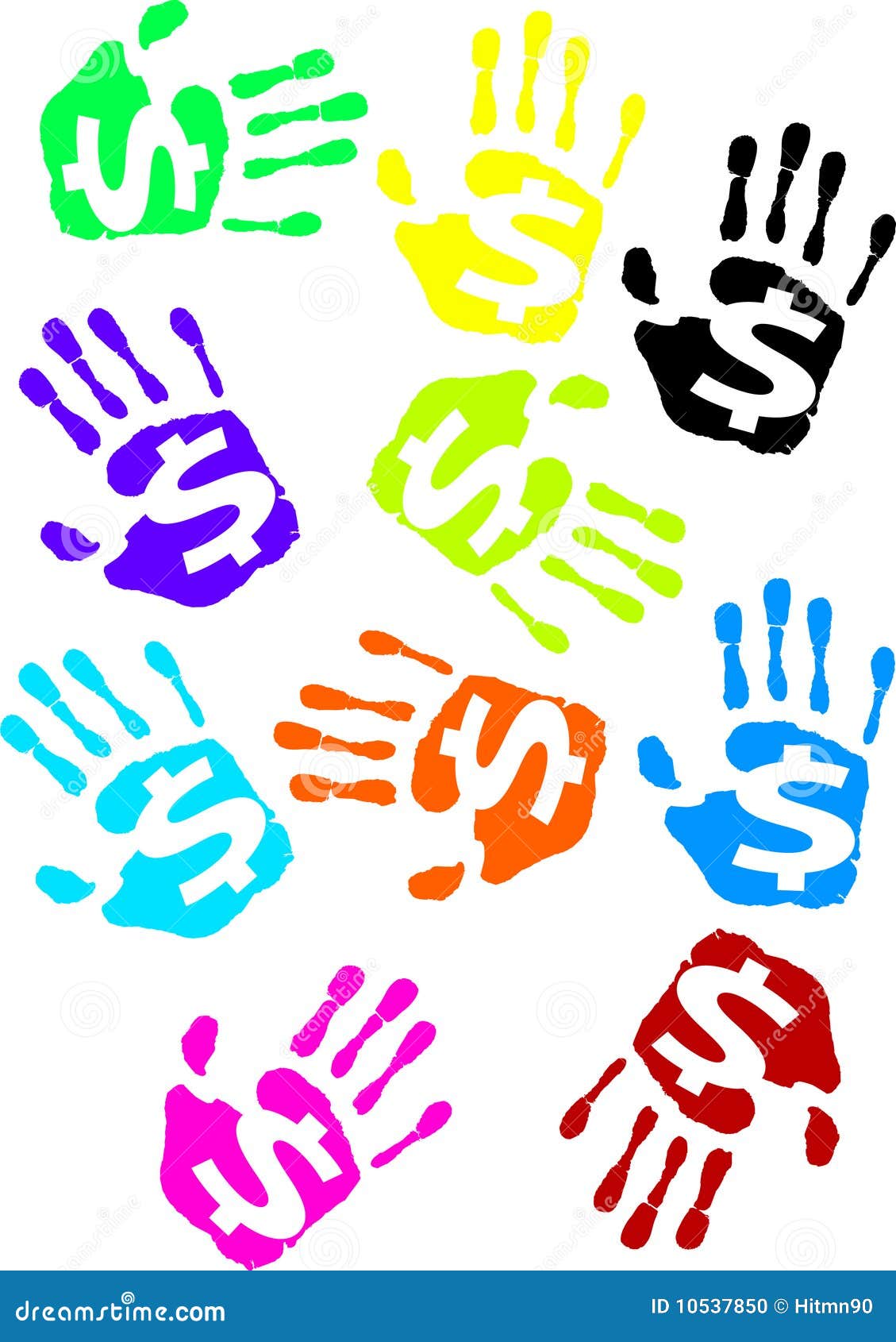 Hand stamps. stock illustration. Illustration of paint - 10537850