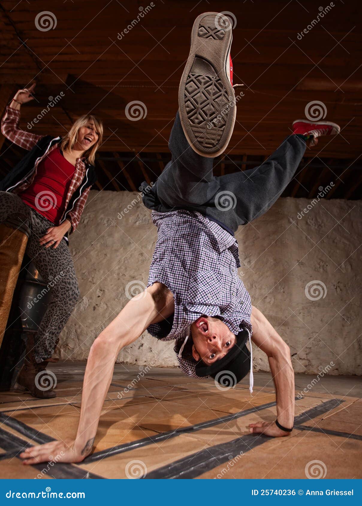 Hand Stand Break Dance Move Stock Photo - Image of happy, expression ...