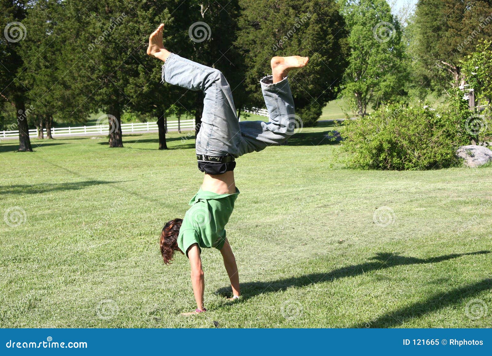 Hand Stand by Teen Boy stock image. Image of alone, enjoyment - 121665