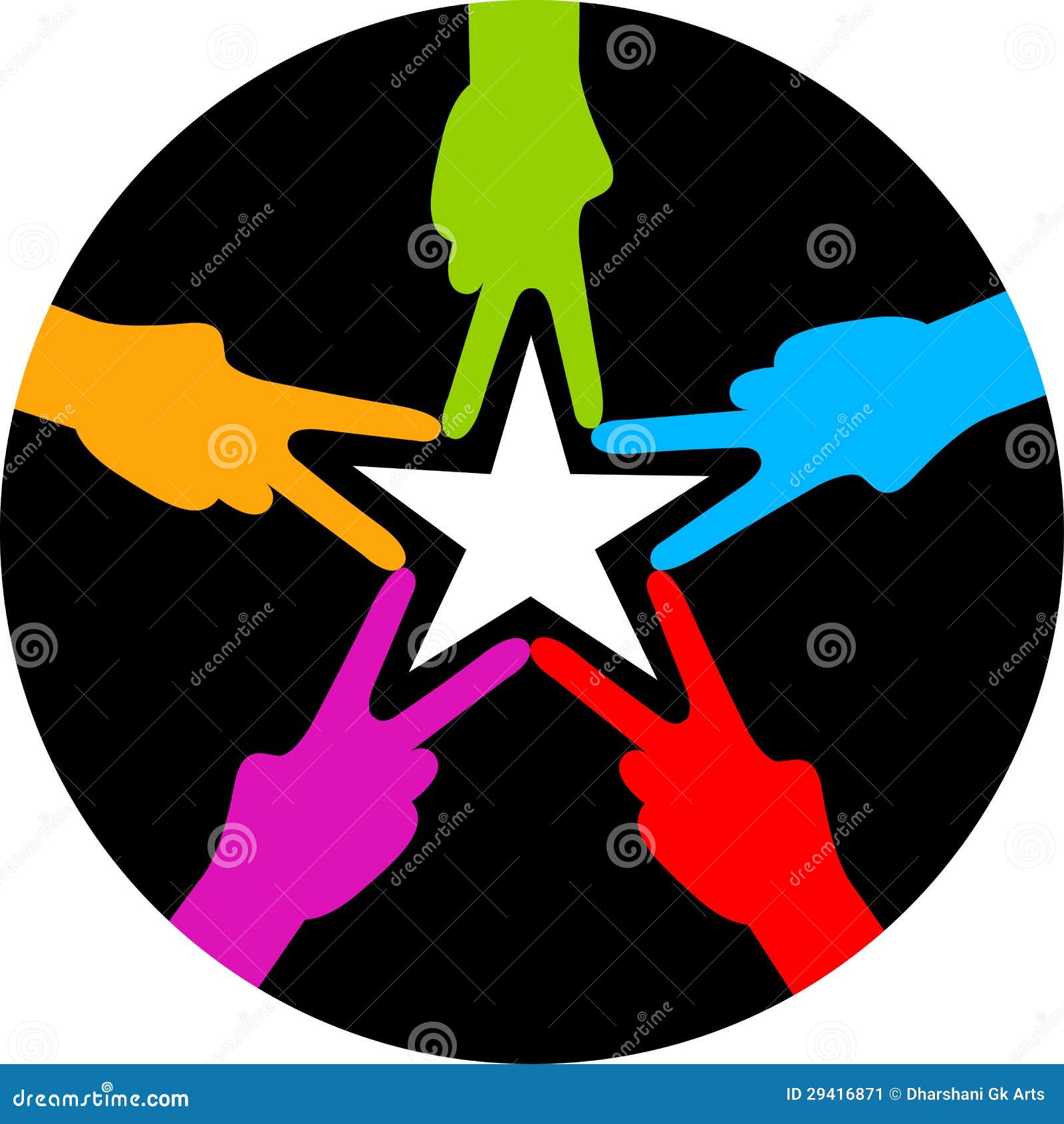 Hand star stock vector. Illustration of icon, colors - 29416871