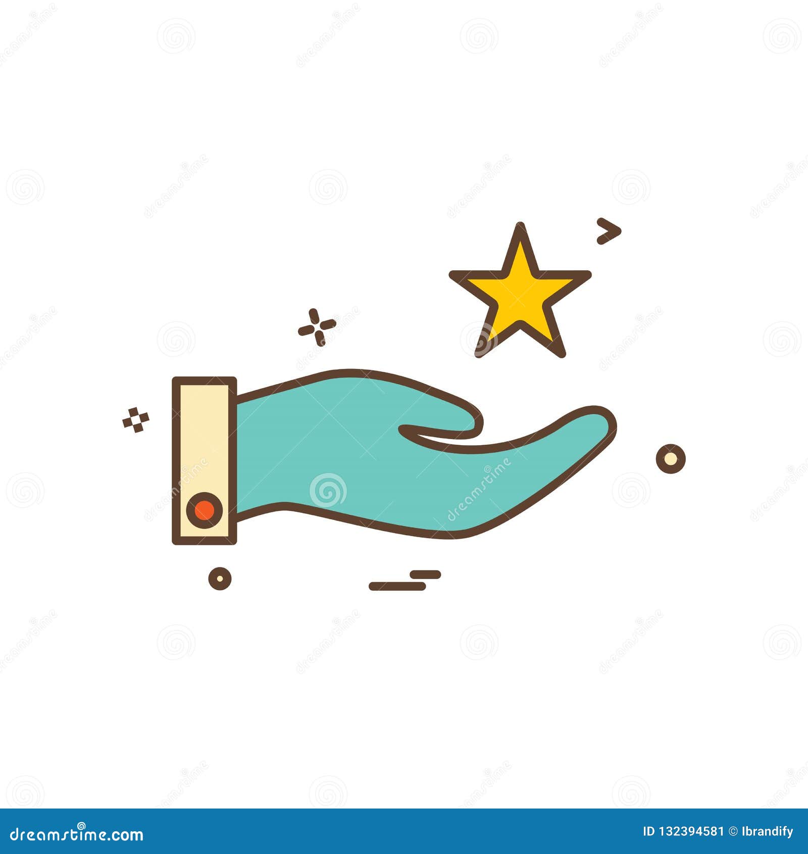 Hand Star Icon Vector Design Stock Vector - Illustration of icon ...