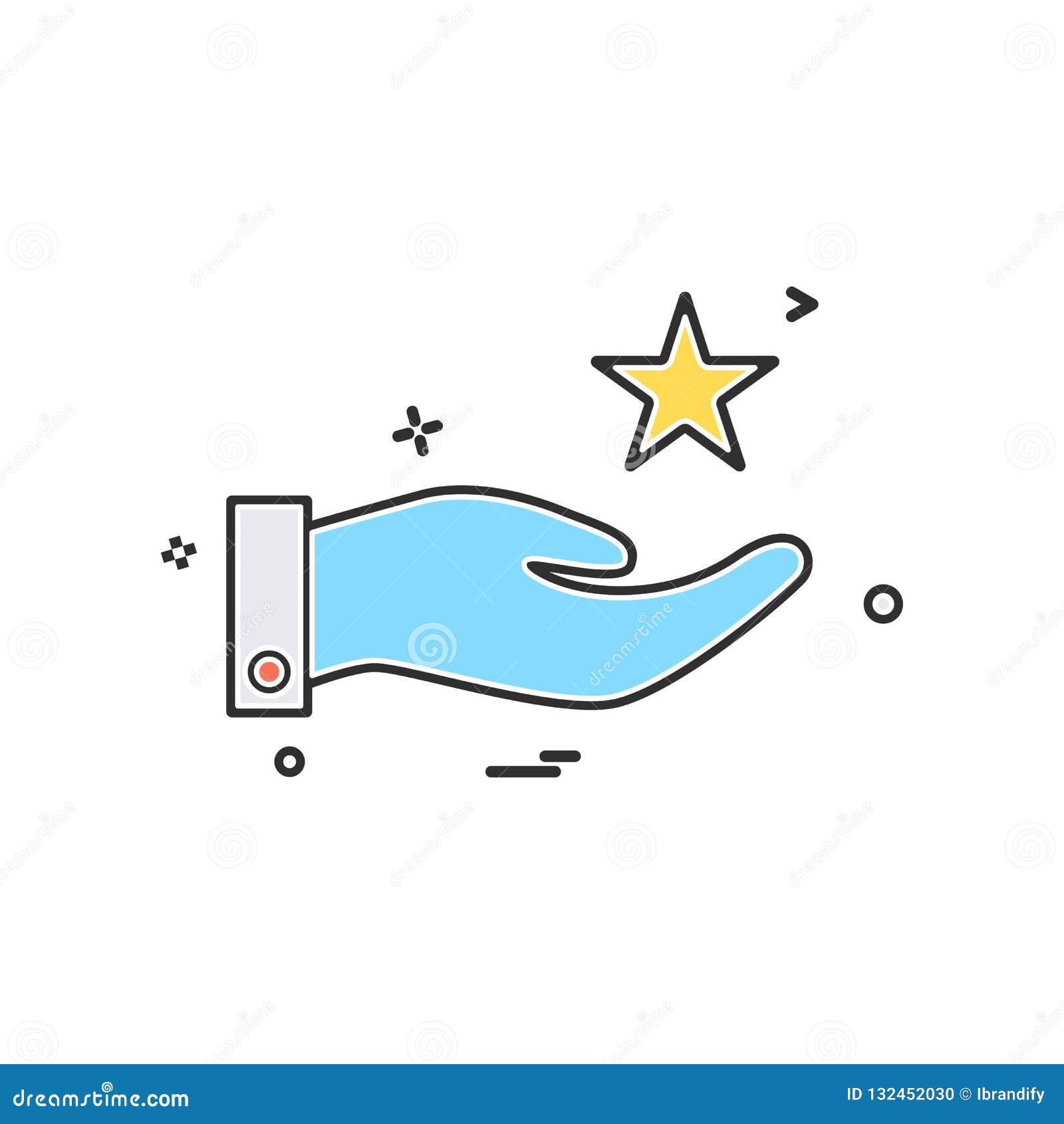 Hand Star Icon Vector Design Stock Vector - Illustration of icon, label ...