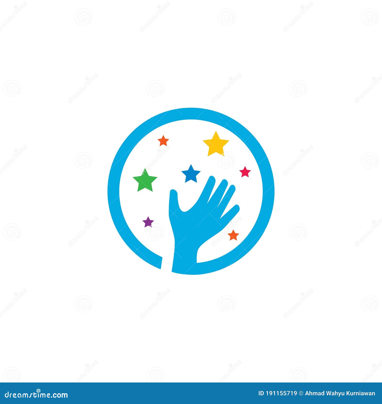 Hand and star logo stock vector. Illustration of background - 191155719
