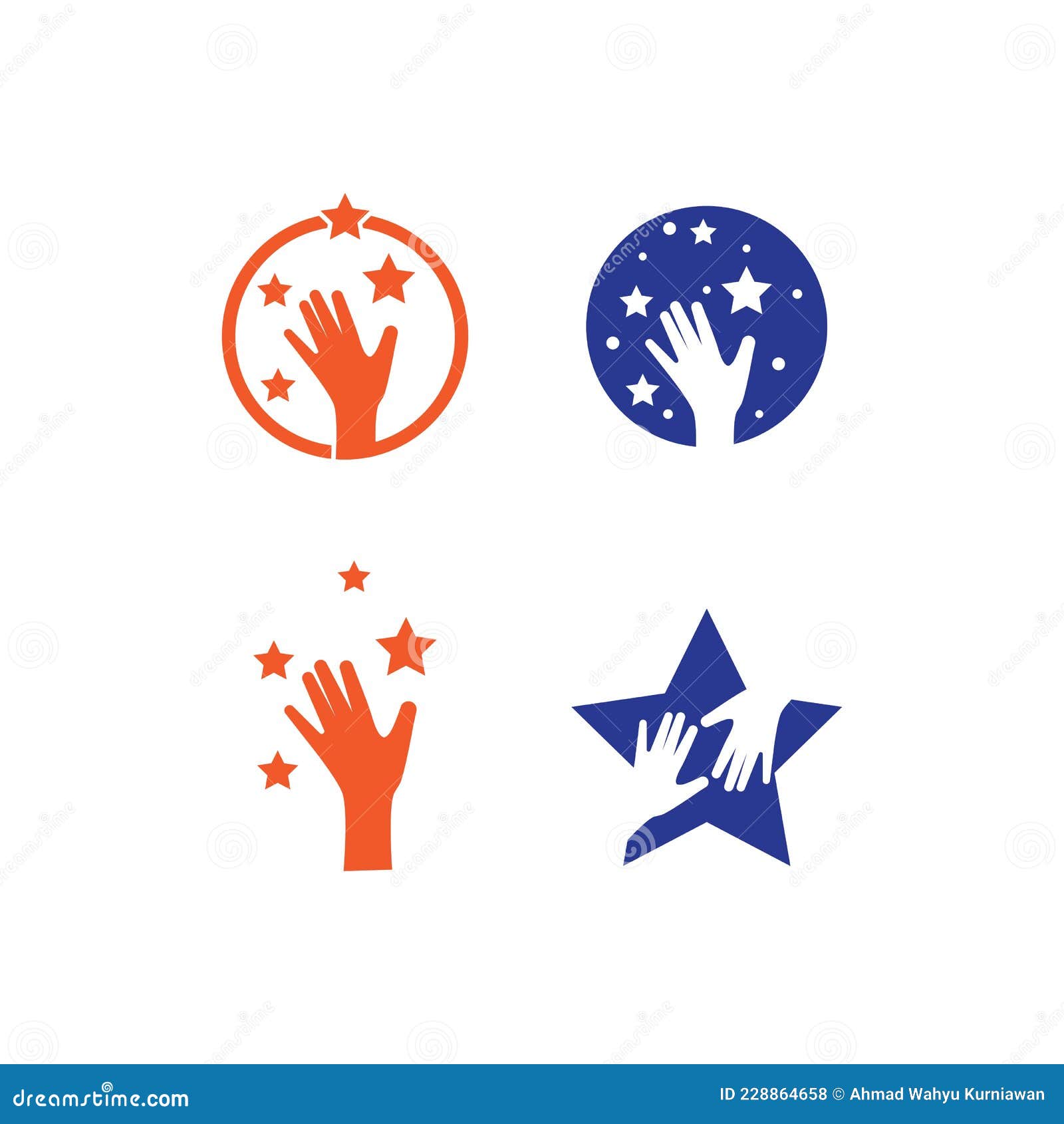 Hand and star vector stock vector. Illustration of dream - 228864658