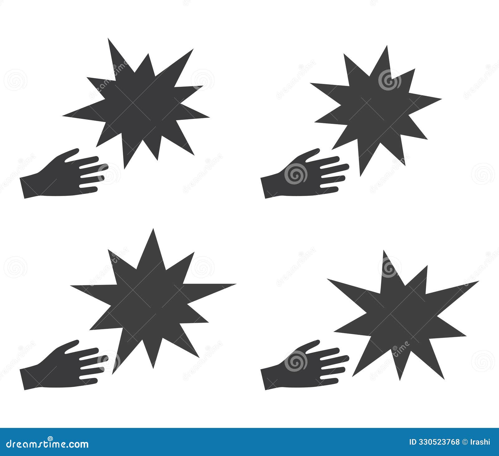 Splash Star Icon Set In Flat Style. Set Of Explosion Background For A ...