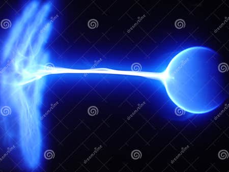Hand and Static Electricity Arc Stock Photo - Image of spark ...