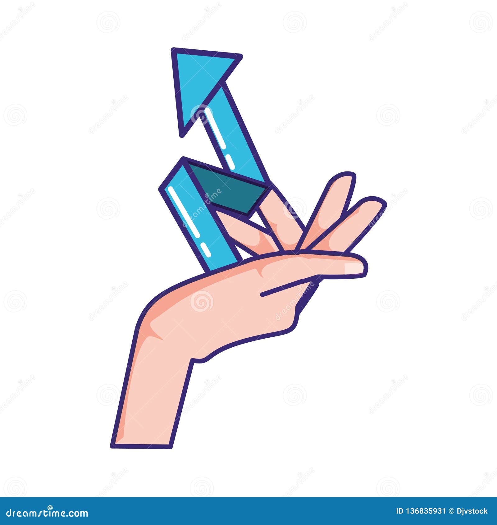 Hand with statistics arrow stock vector. Illustration of chart - 136835931