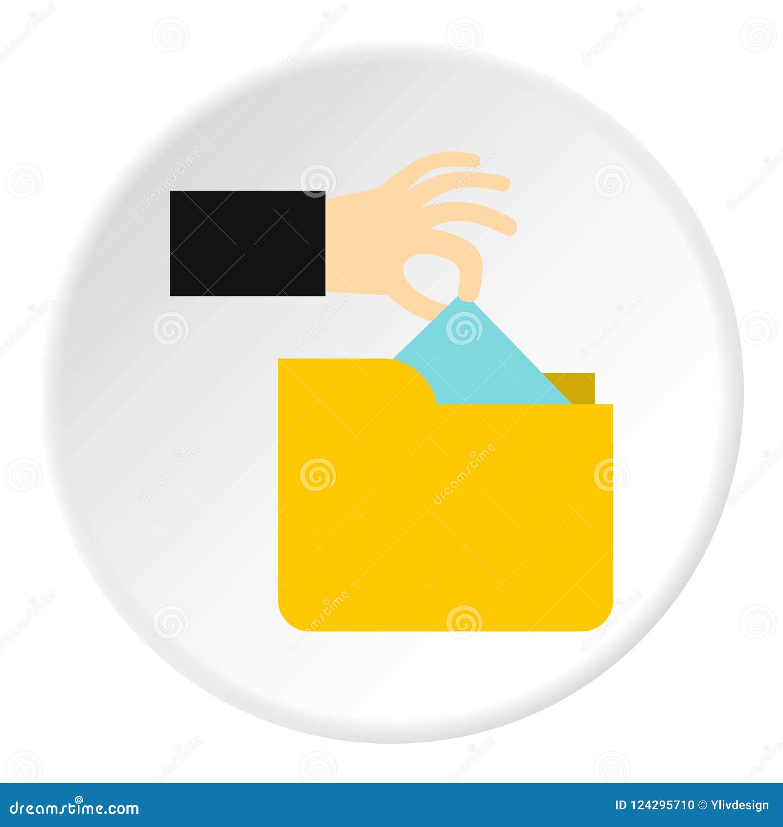 Hand Stealing E-mail Icon, Flat Style Stock Illustration - Illustration ...