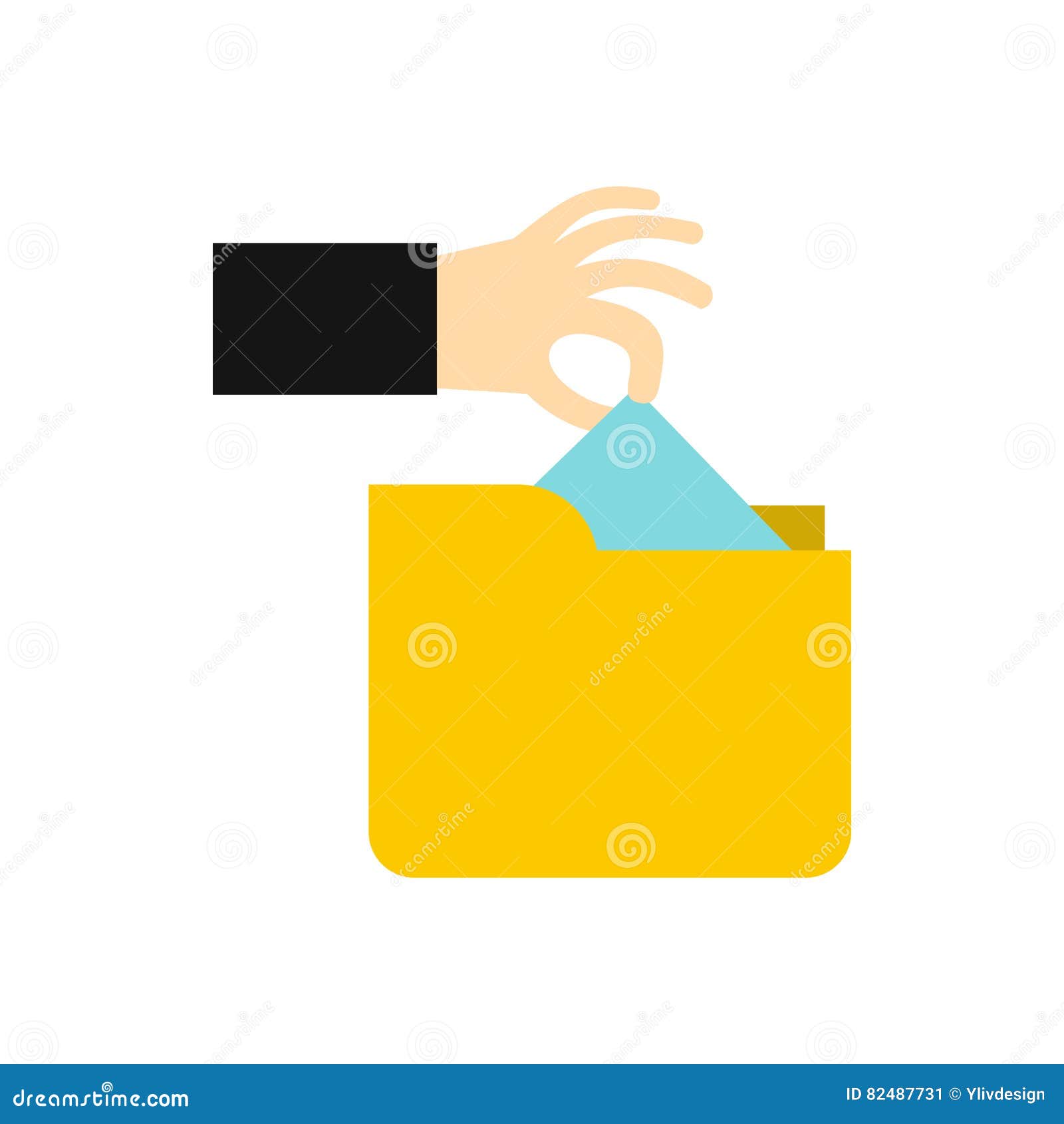 Hand Stealing E-mail Icon, Flat Style Stock Vector - Illustration of ...